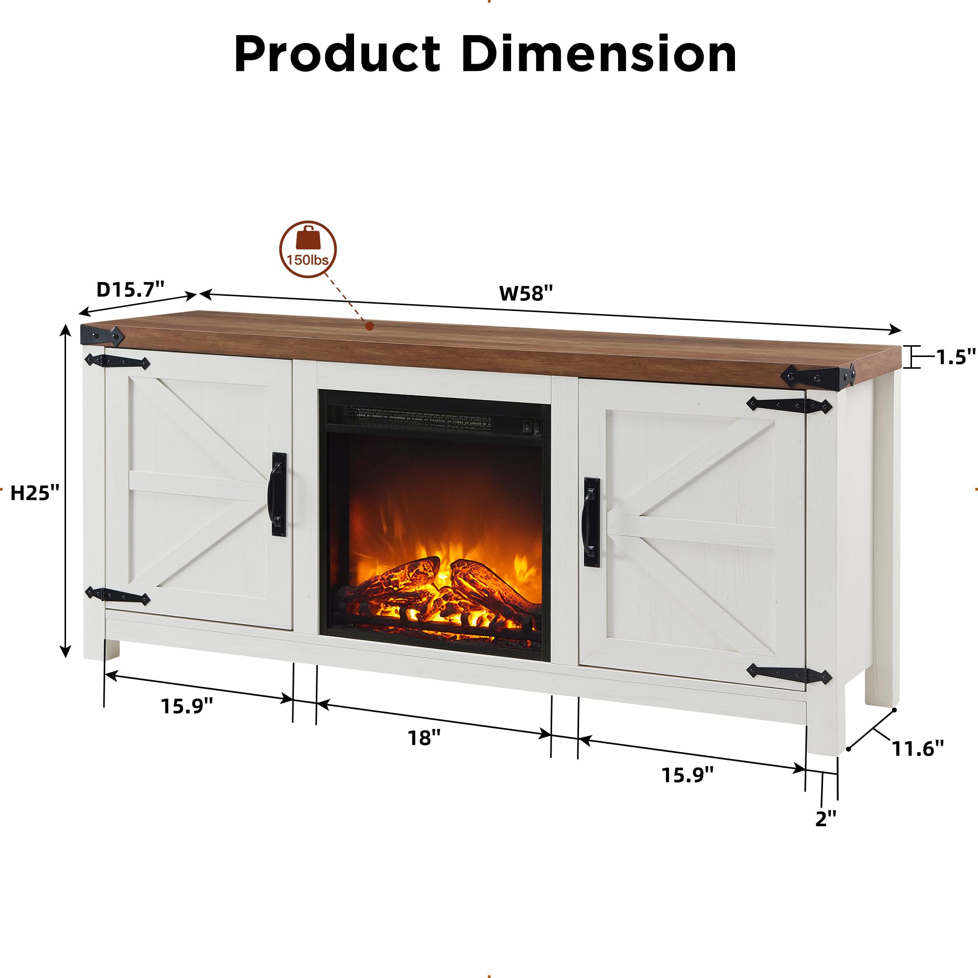 Amish Flint Tv Console Fireplace Heaters