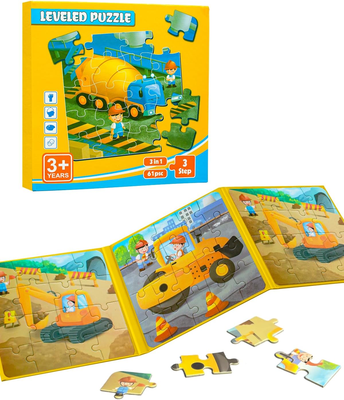 Amazon.com: Magnetic Puzzles for Toddlers 3-5, 3 in 1 Travel Puzzles ...