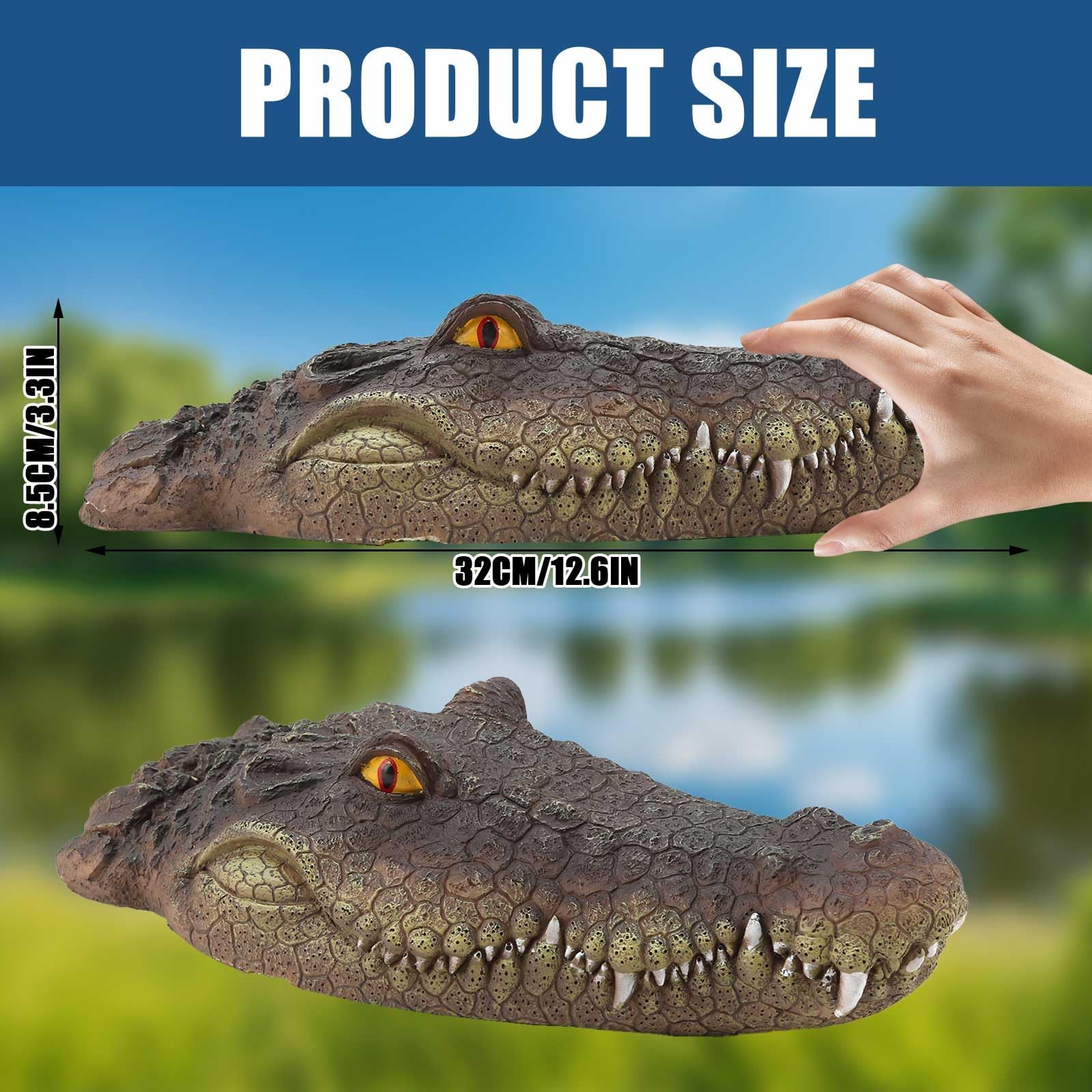 Snapklik.com : Pond Floating Alligator Head Decoy, Realistic Crocodile ...