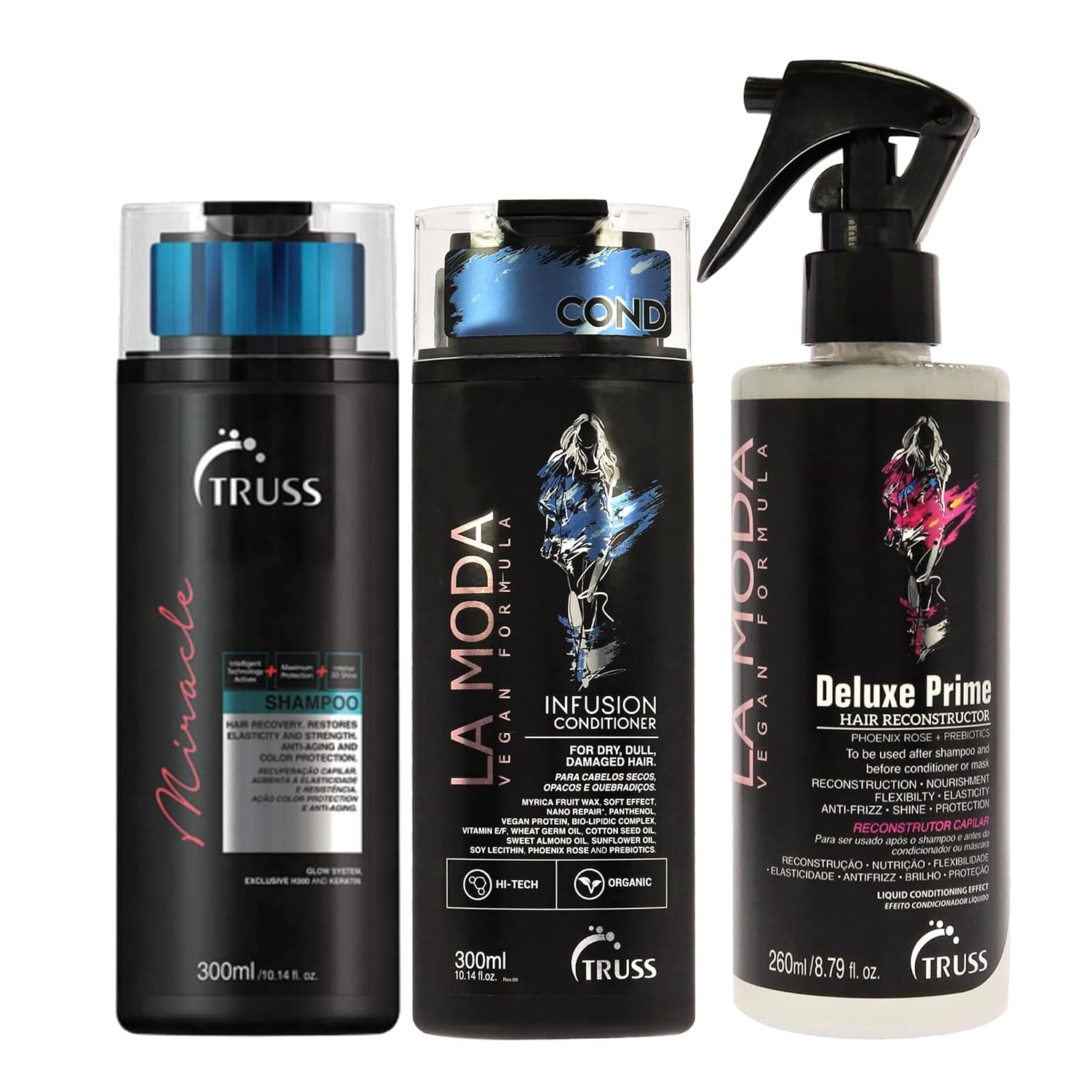Amazon.com : TRUSS Miracle Shampoo Bundle with La Moda Infusion ...