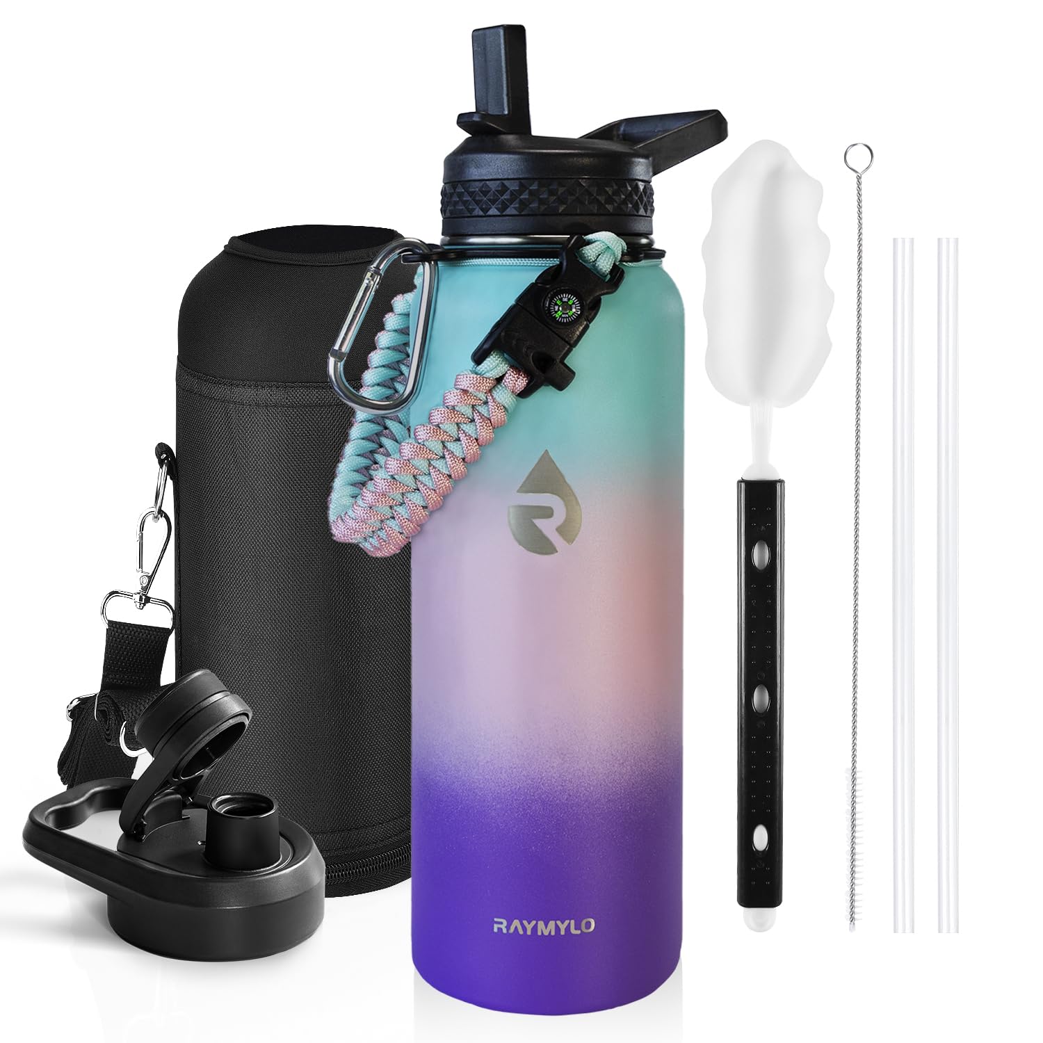 Amazon.com: RAYMYLO Insulated Water Bottle 40 oz, Triple Wall Vacuum ...
