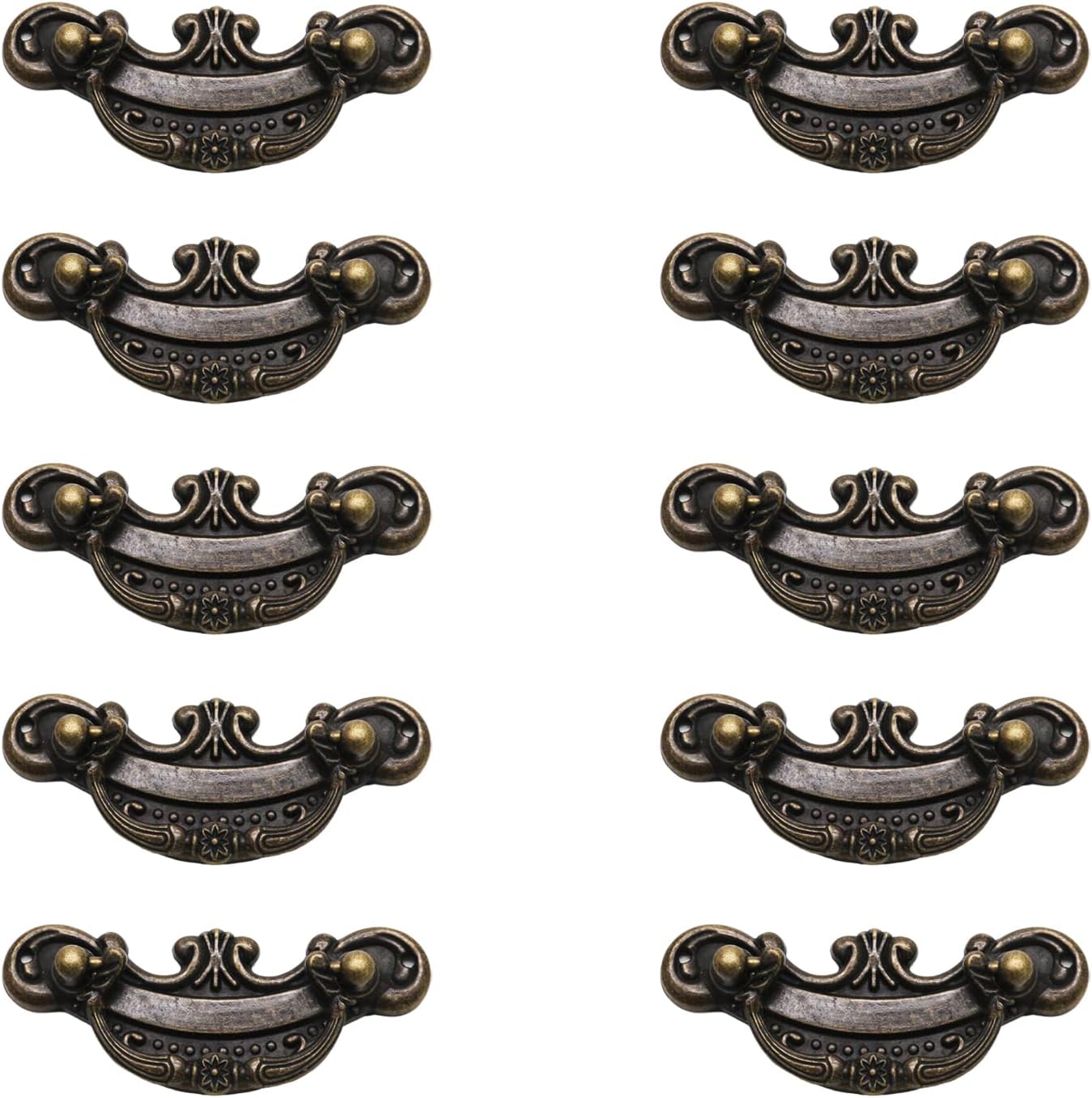 Pastlla 10Pcs Antique Bronze Finish Pulls Drop Swing Drawer Pulls ...