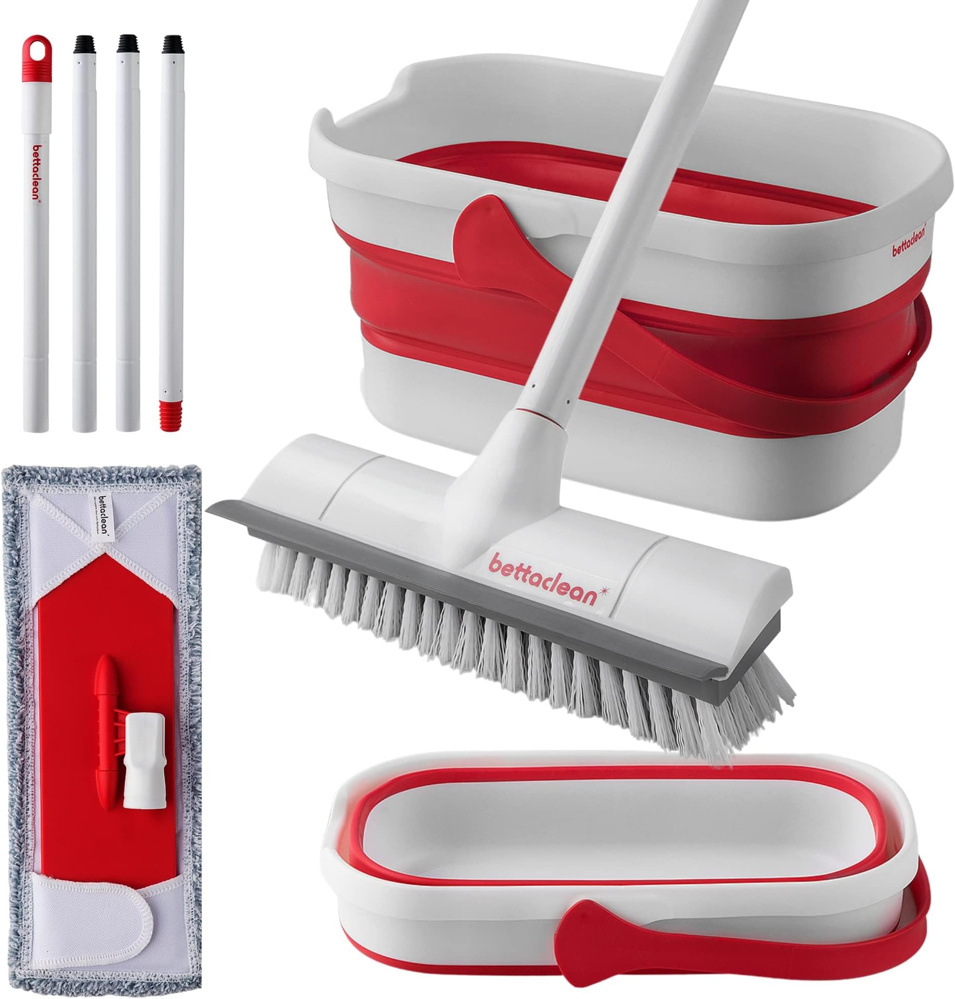 Amazon.com: Foldable Mop Bucket Set with Heavy Duty Scrub Mop and Broom ...
