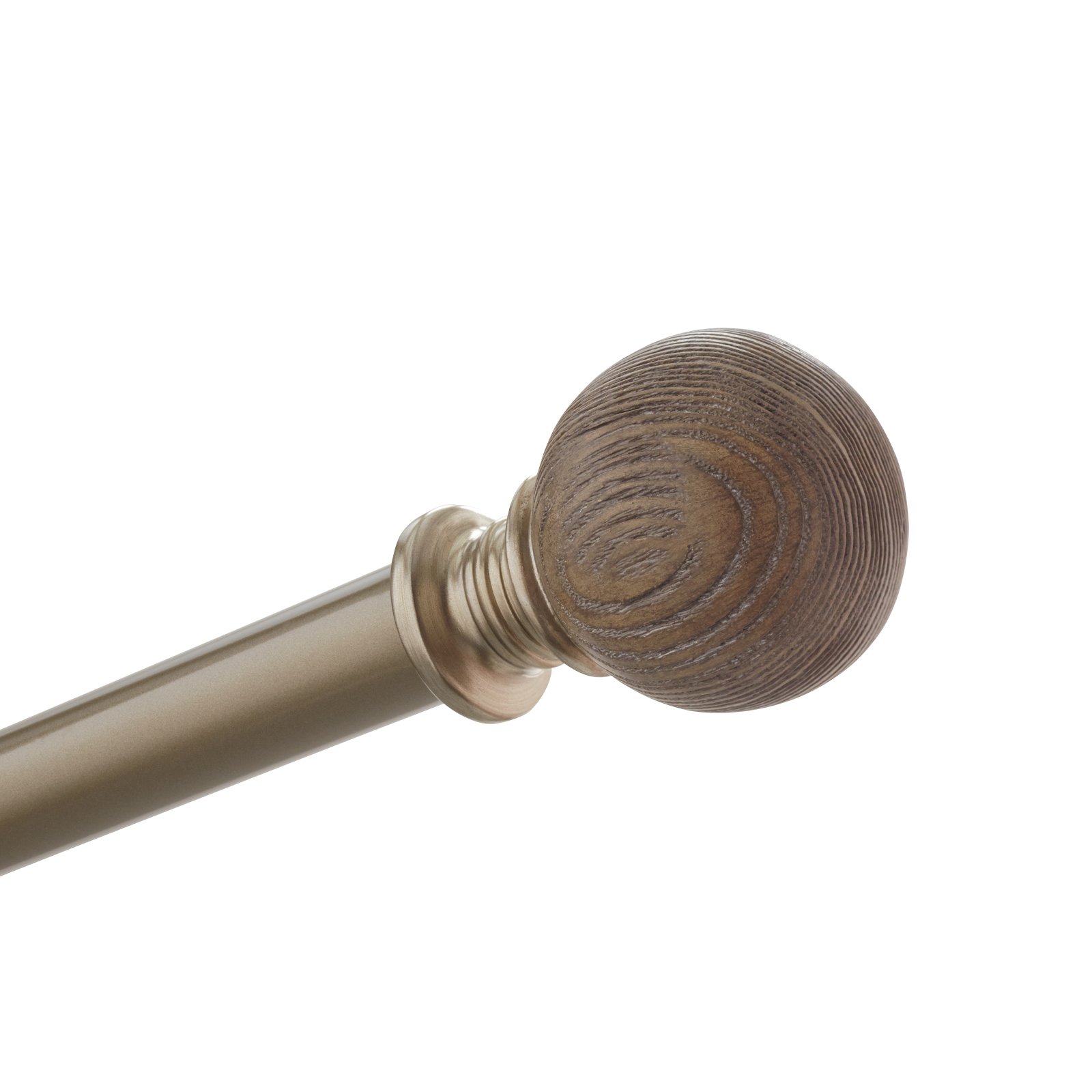 Home Décor Int'l Wood Ball Drapery Rod Set, 36-72", Gray Oak