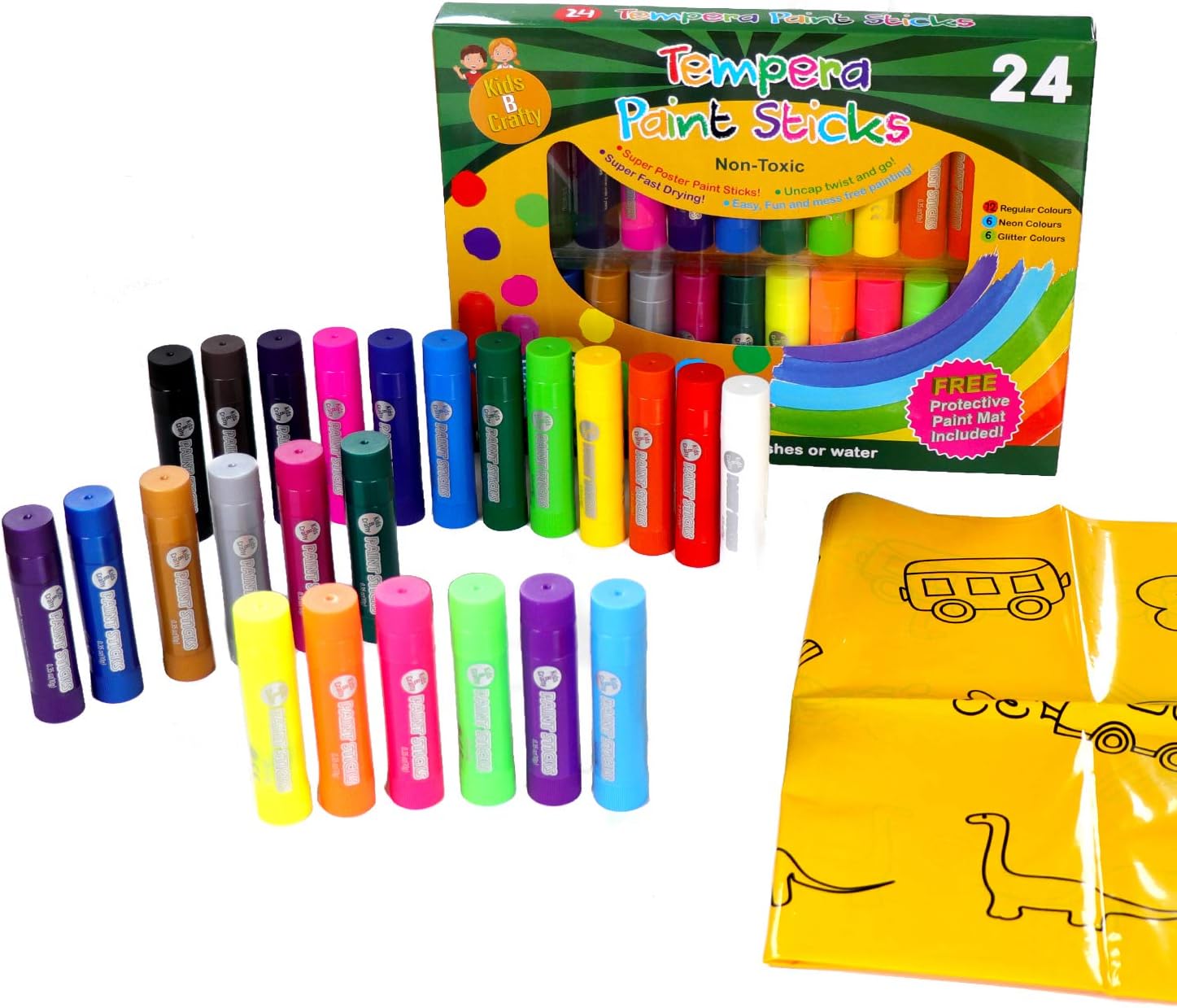 Paint Sticks For Kids - 6 Pack Classic Assorted Colours - Twist & Paint ...