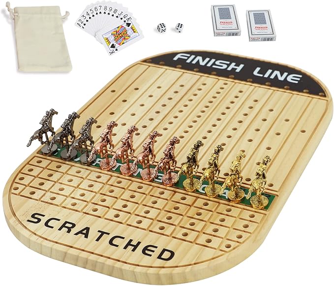 Amazon.com: Jyquorp Horse Race Board Game Racing Game Thickened Solid ...