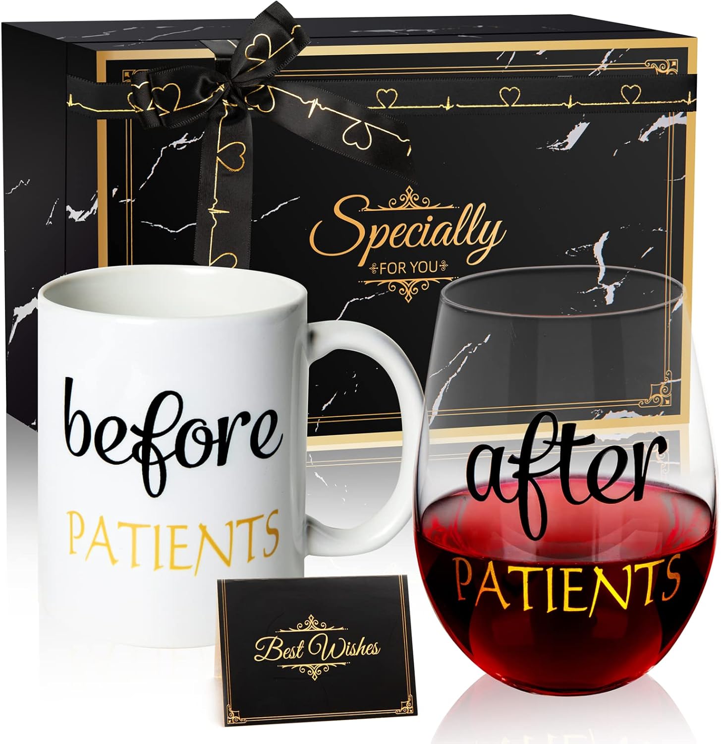 Amazon.com | PUGED Before Patients After Patients Gift Set 11 oz Coffee ...