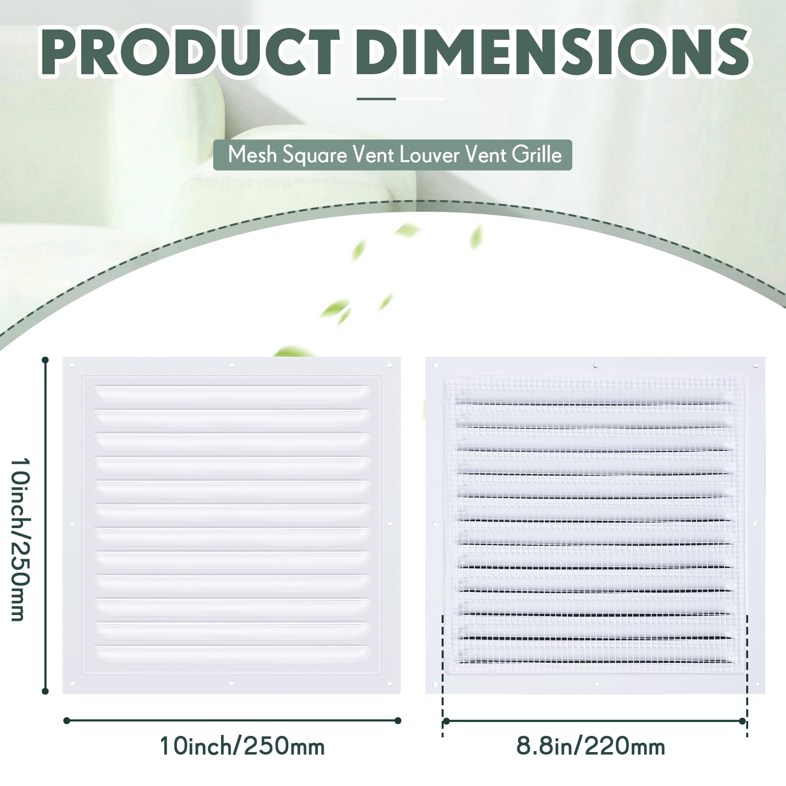 Snapklik.com : 1 Pcs 10 X 10 Inch Aluminum Gable Vents Attic Vents ...