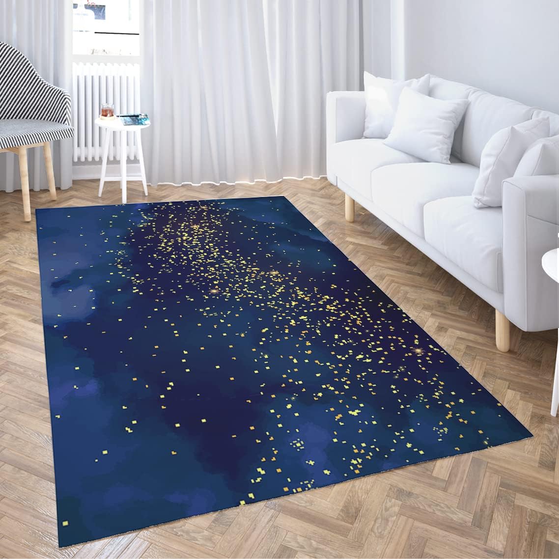 Amazon.com: Caarenp Non-Slip Area Rugs Magic Night Dark Blue Sky ...