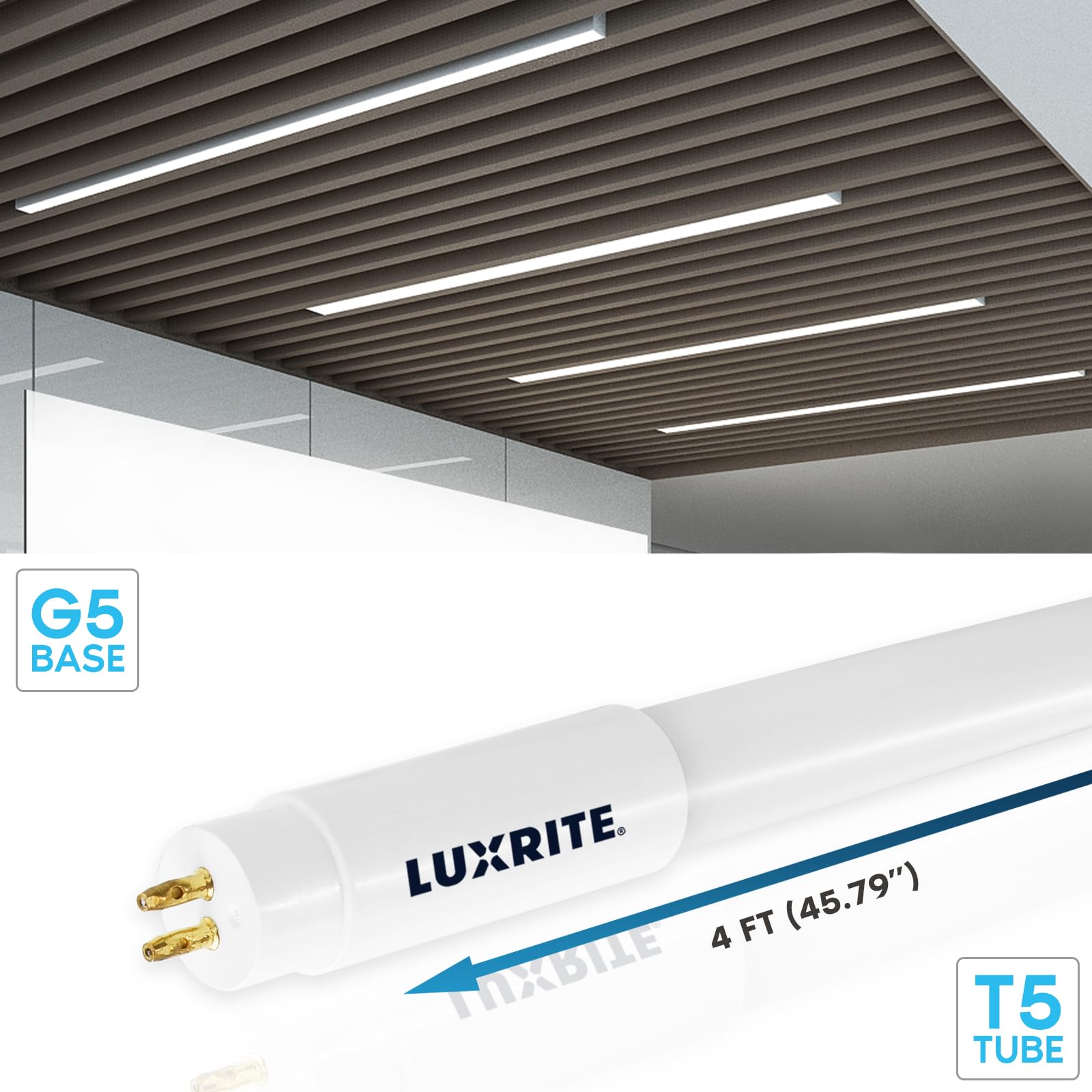Snapklik.com : LUXRITE 4FT T5 LED Tube Lights, Type B, 24W54W, 4 Colors ...