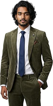 SIRRI Herren-Cordanzug aus Baumwolle, tailliert, 2-teilig, ideal für ...