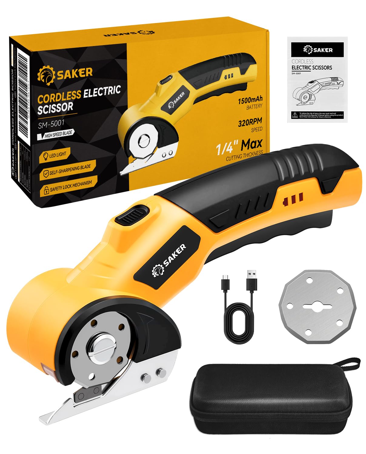 Metal Shears Cordless Electric Scissors - Cardboard Cutter & Fabric ...