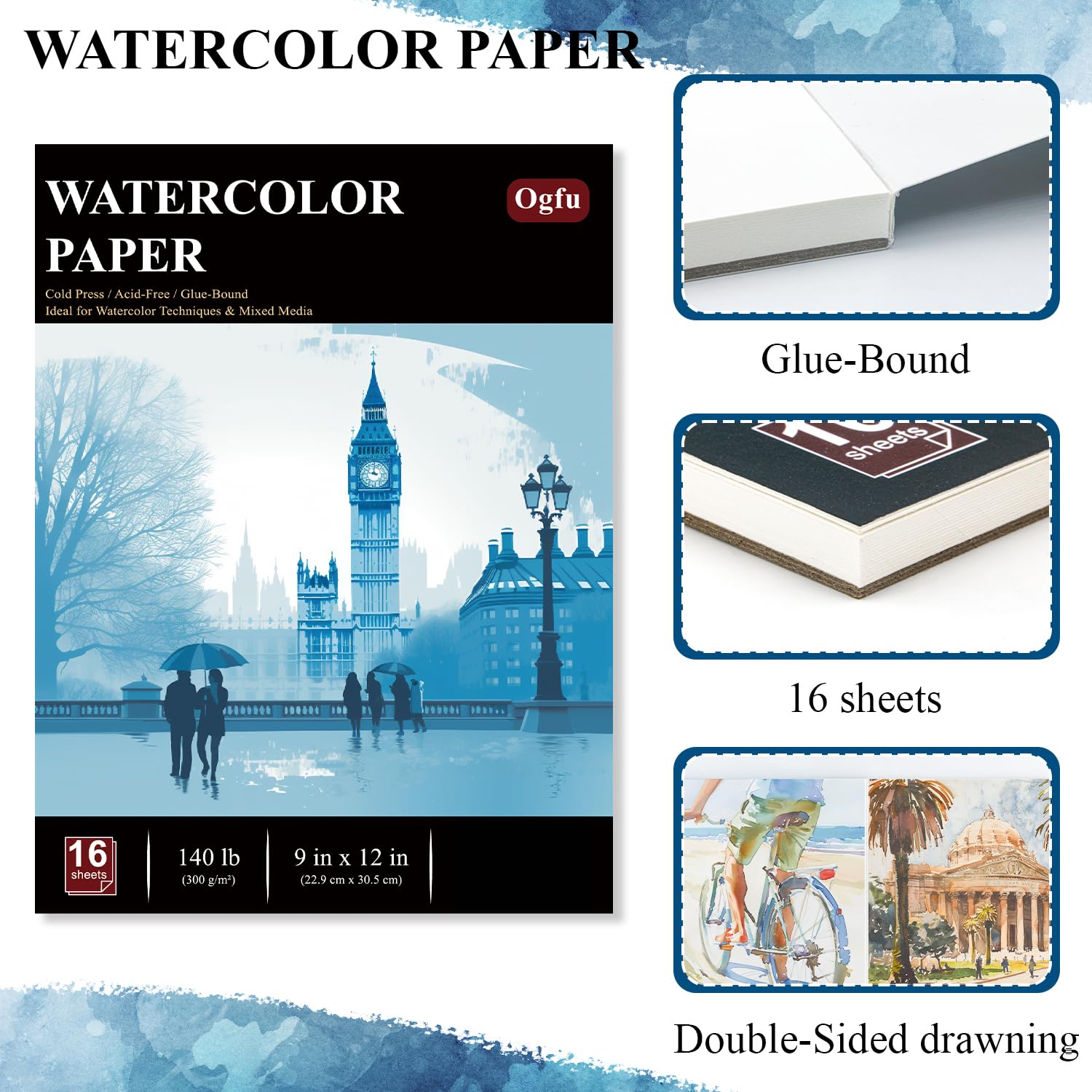 Snapklik.com : Water Color Paper Pad 9"X12", Pack Of 2, Watercolor ...