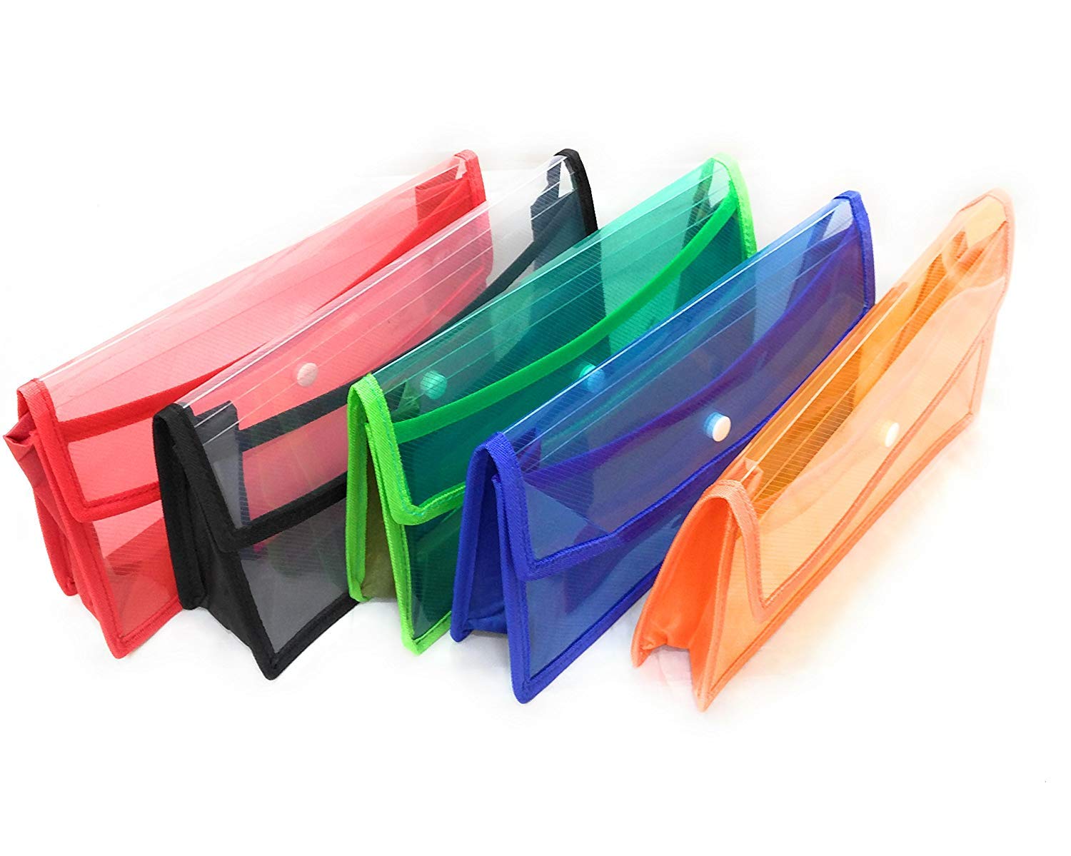 GreatDio® Heavy Plastic Flexi Button Bag Cheque Book Holder/Document ...