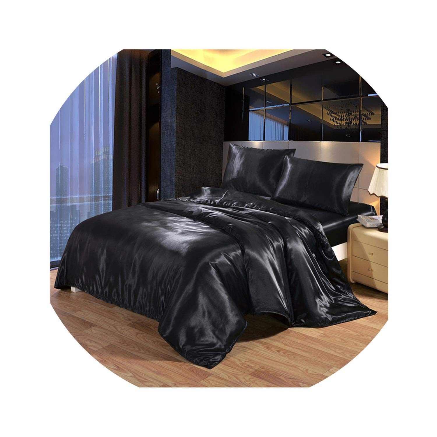 Amazon.com: Roch Linen Silk Satin Comforter King/California King | Box ...