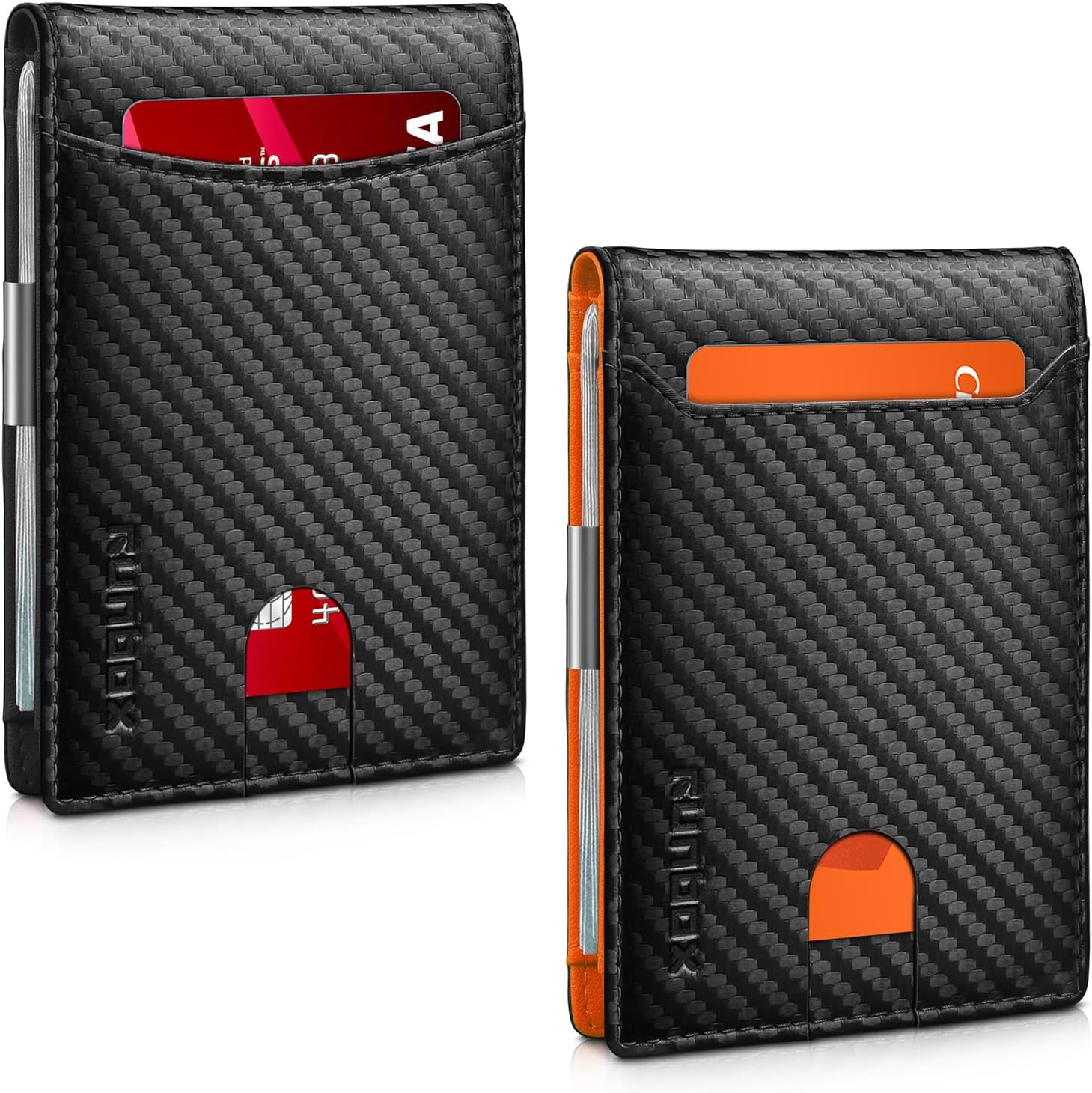 Amazon.com: RUNBOX Black Rfid Wallet for Men with Money Clip : Clothing ...