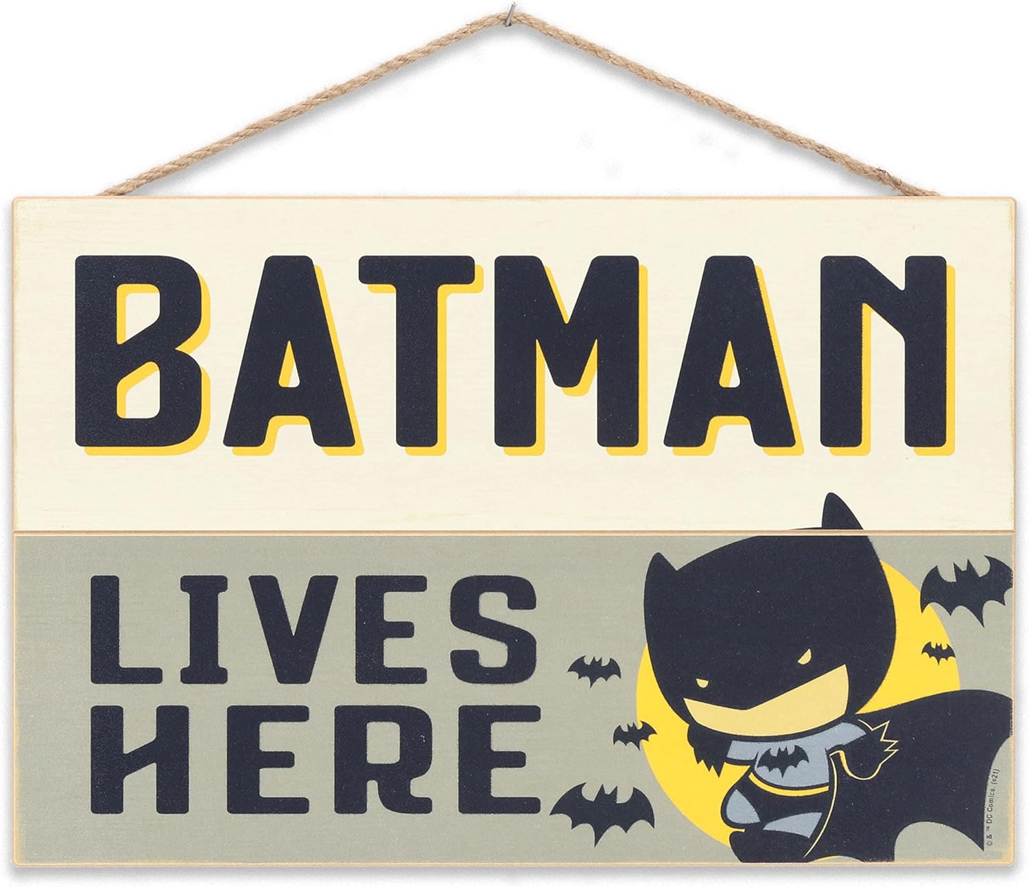 Amazon.com: DC Comics Batman Sign - Superhero Hanging Wood Wall Decor ...
