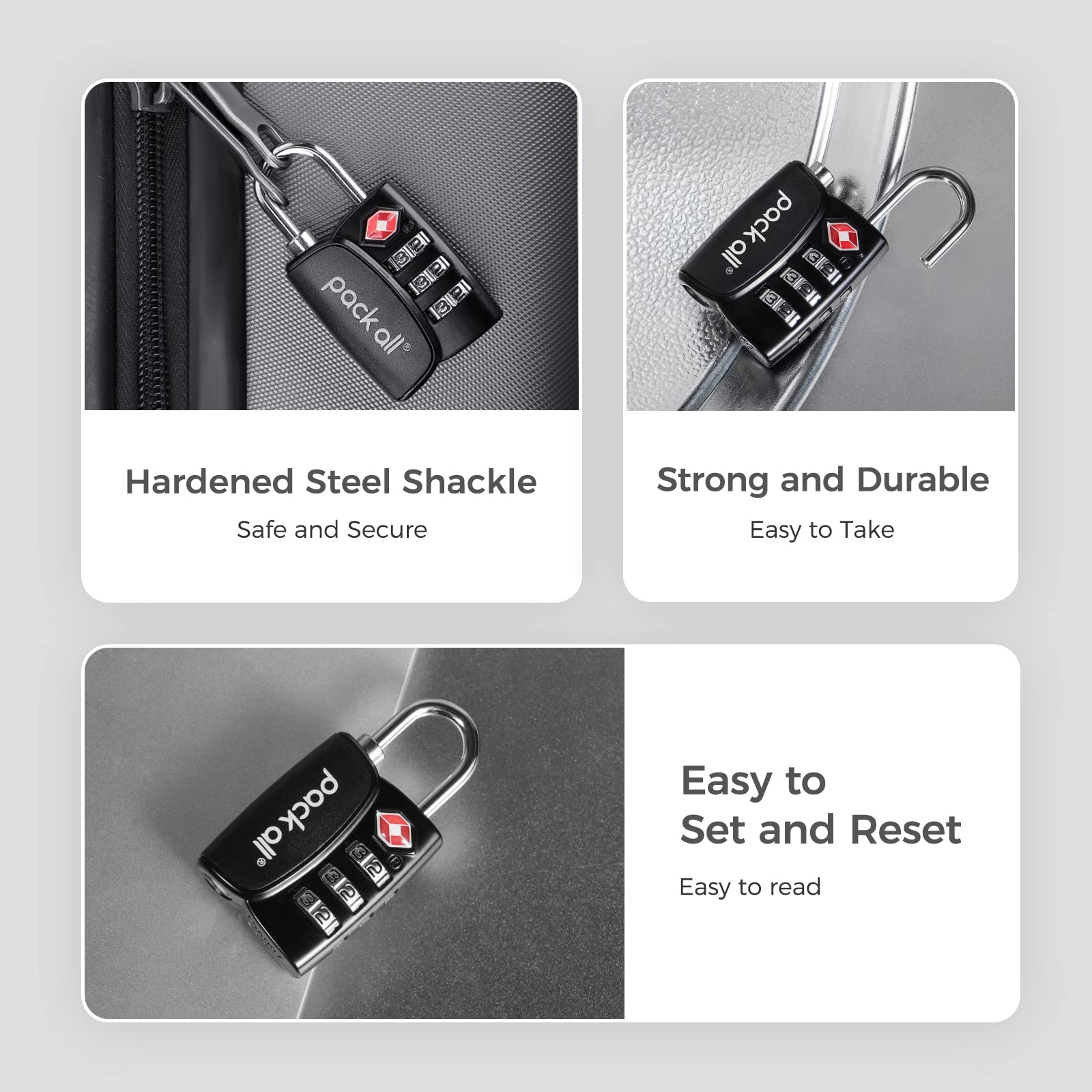 Snapklik.com : Pack All TSA Approved Luggage Lock, Inspection Indicator ...