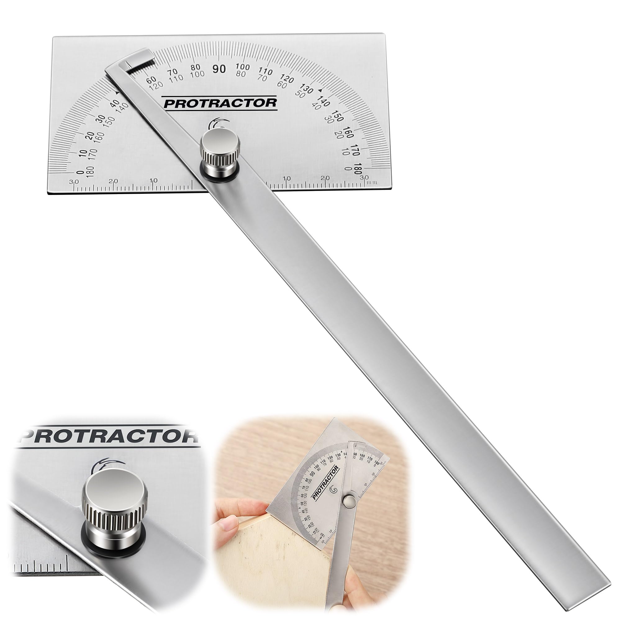 Enhon Metal Protractor, 0-180 Degrees Angle Finder, 6 Inch Protractor ...