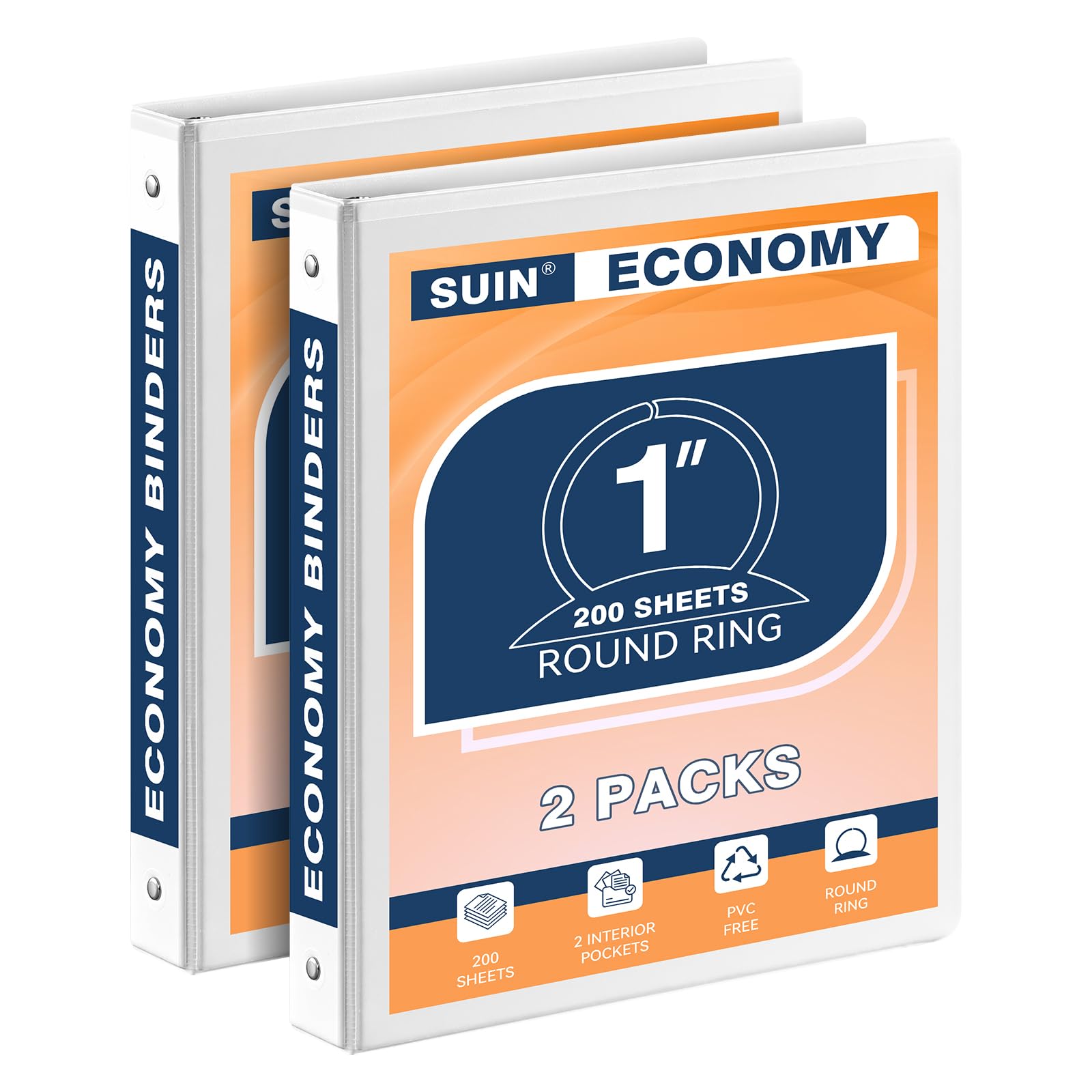 Amazon.com : SUIN Economy 1-Inch 3-Ring-Binder, Customizable Clear View ...