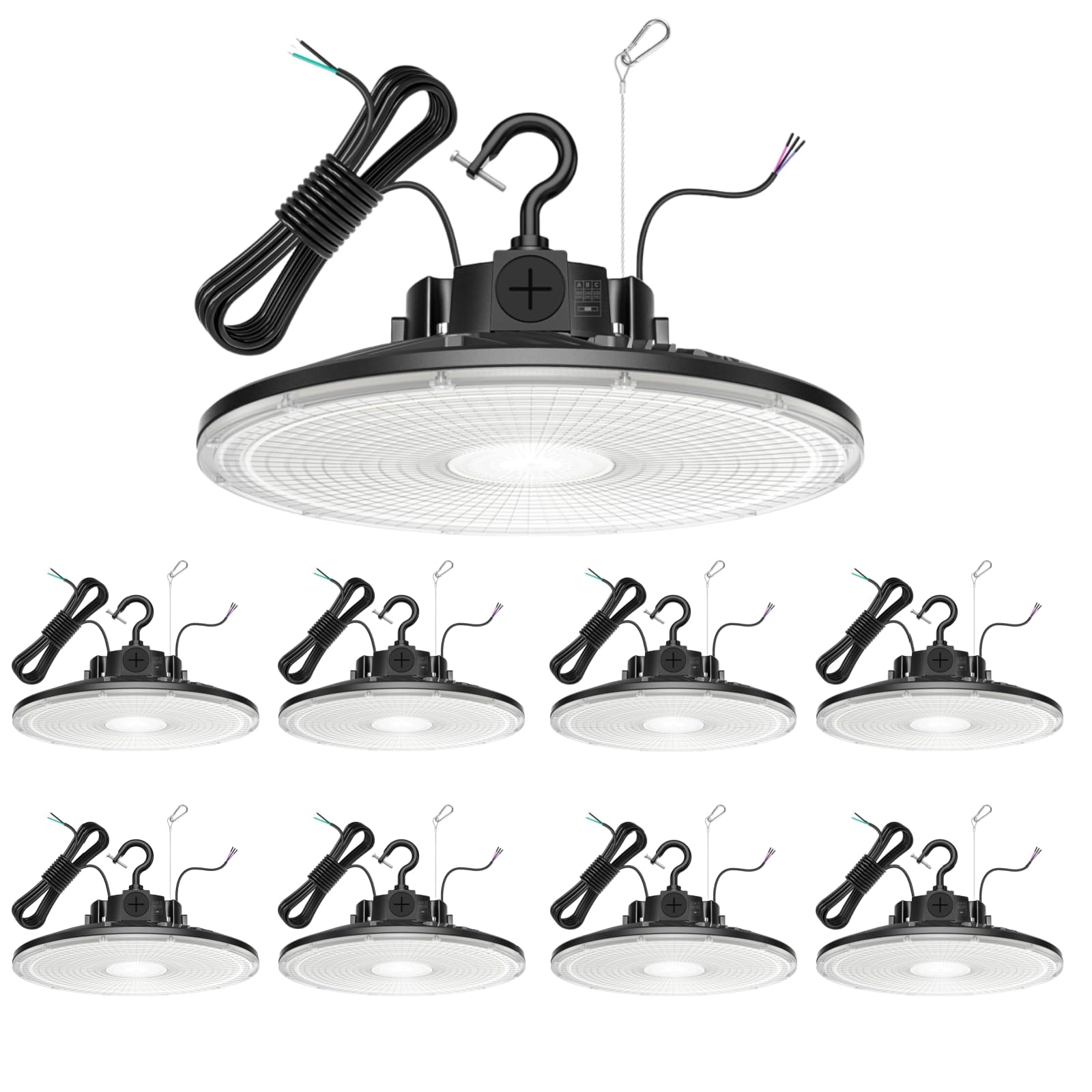 9Pack 480V UFO High Bay LED Light 300W 240W 200W Adjustable Ultra ...