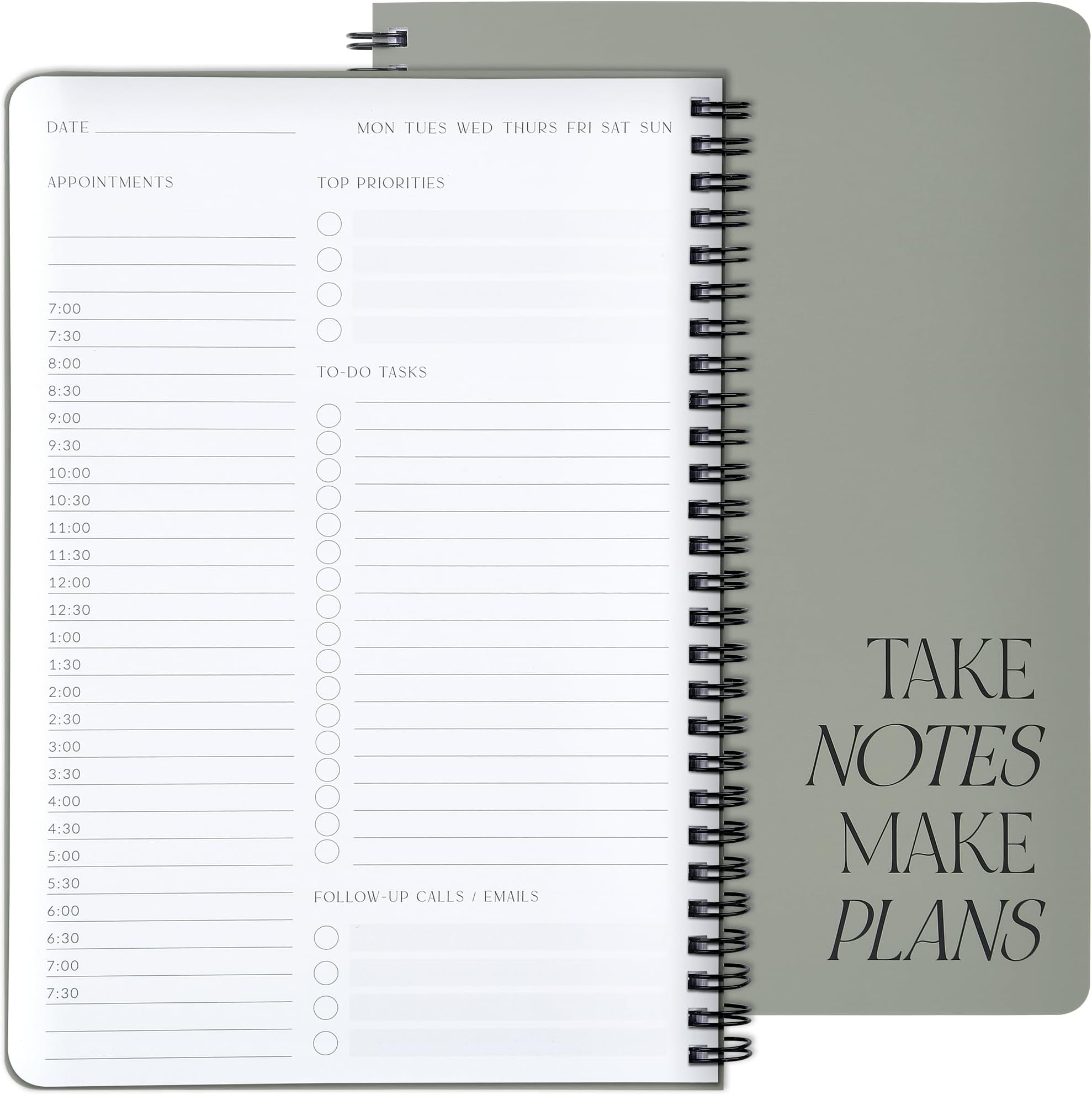 Amazon.com : Daily Planner with Hourly Schedules - Undated To Do List ...