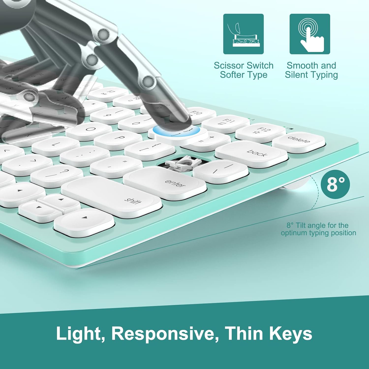 Buy Small Wireless Keyboard and Mouse, Ultra Slim Silent Mini Keyboard ...