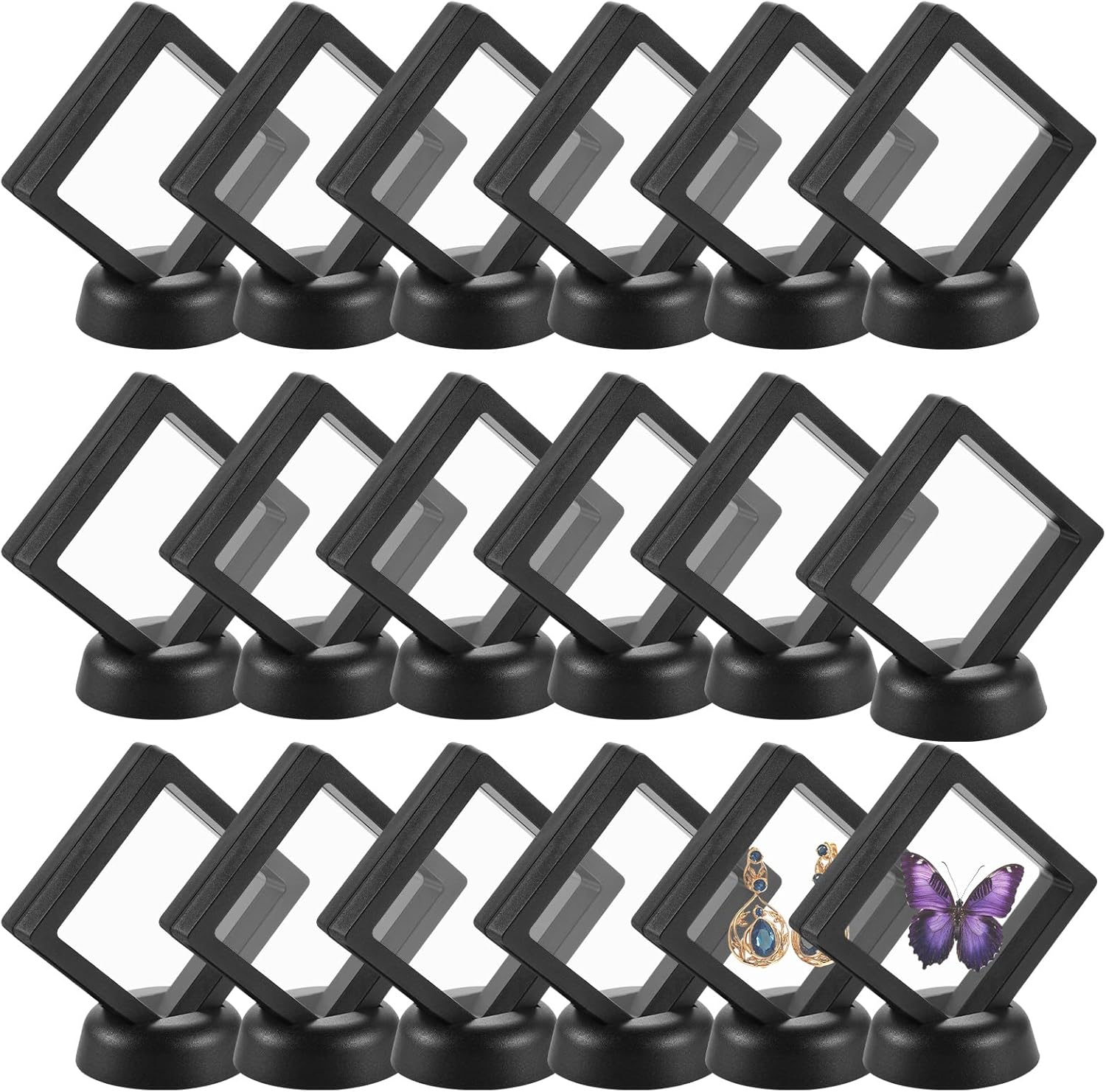 Amazon.com: 30 Pcs 3D Floating Frame with Stand, Black Floating Display ...
