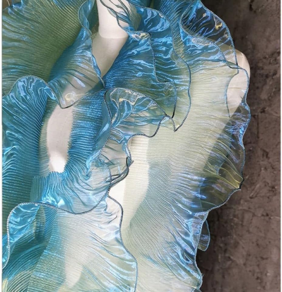 Ruffled Lace Trims 3 Yards, Pleated Lace Fabric Trim, Organza Ruffled ...