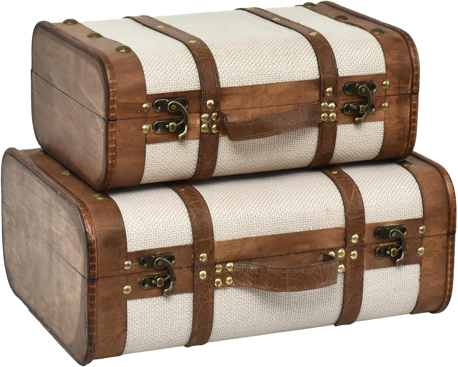 Amazon.com: DECOR4SEASON Wooden Vintage Suitcases Set - 2 Sizes ...