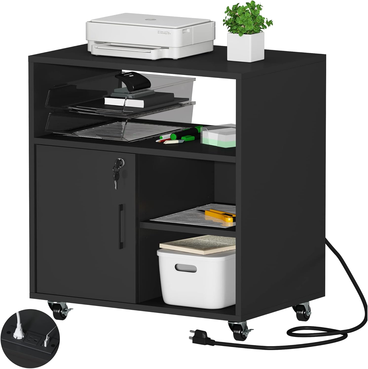 Amazon.com: ChooChoo Lateral File Cabinet with Charging Station ...