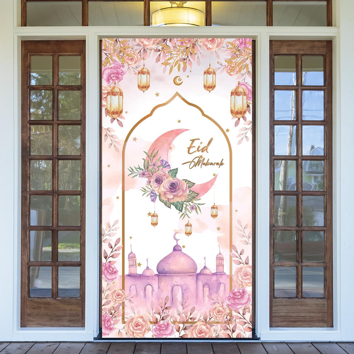 Amazon.com: Yarcooly Ramadan Mubarak Decorations Door Cover Eid Mubarak ...