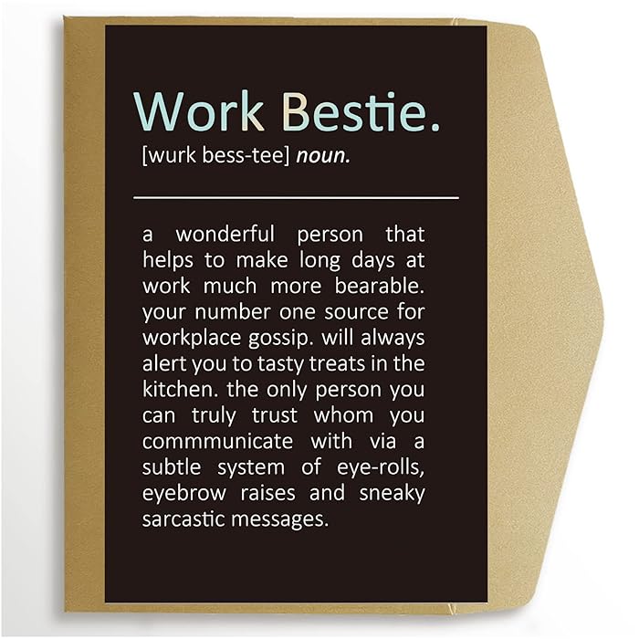 Buy Work Bestie Noun Definition Card, Work Bestie Birthday Card ...
