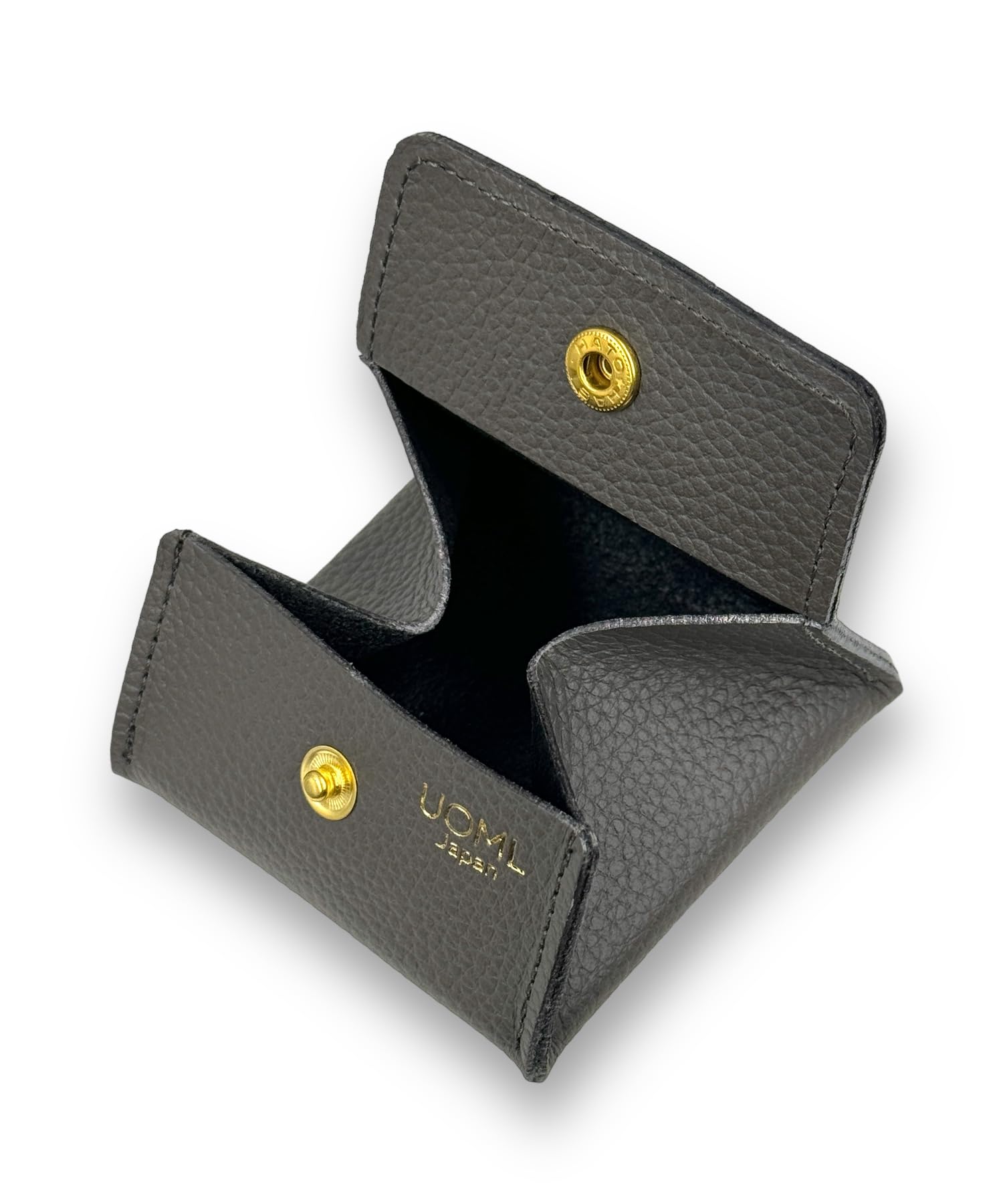 Amazon | UOML ユーオーエムエル コインケース 小銭入れ ボックス型 シュリンクレザー 日本製 本革 (グレー, MEDIUM) コインケース 小銭入れ レザー シュリンクレザー ...