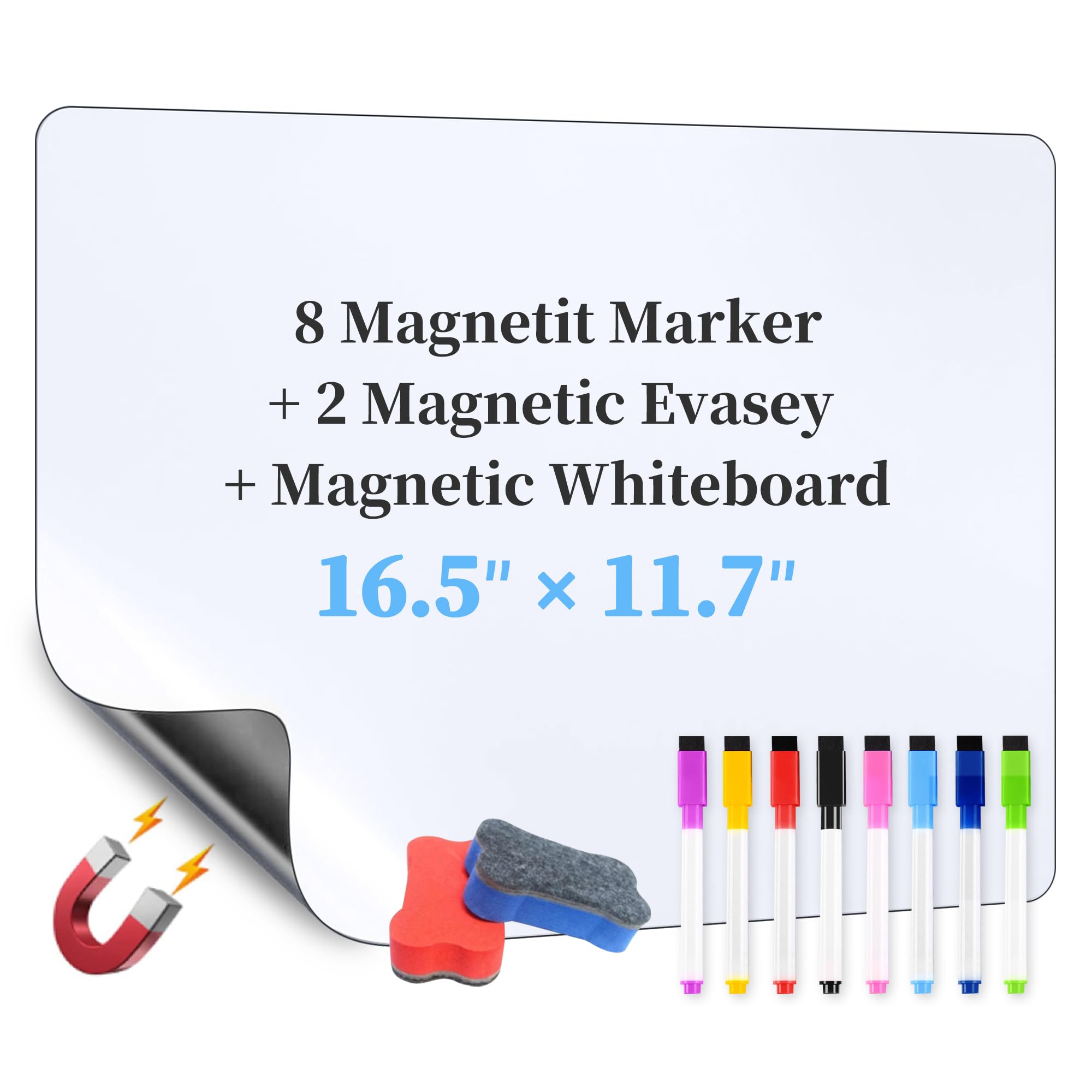 Magnetic Dry Erase White Board for Fridge Pack, Flexible Refrigerator ...