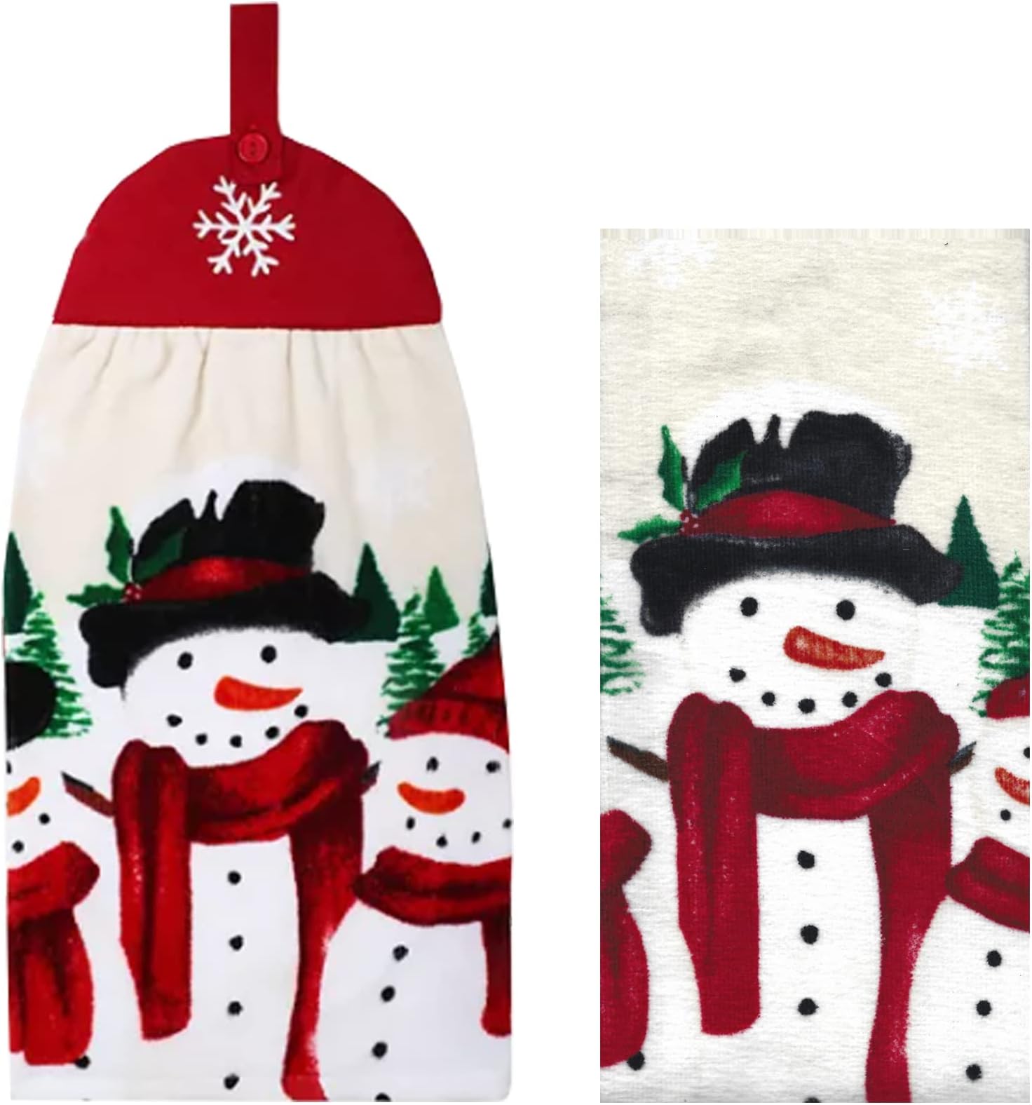 Amazon.com: St. Nicholas Square Scenic Snowman Kitchen Towel 2-pk ...