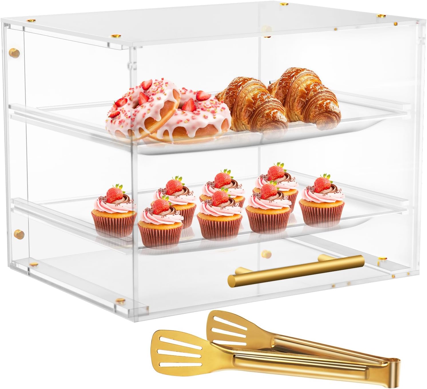 Amazon.com: MACIFECI Pastry Display Case, 2 Tray Commercial Countertop ...