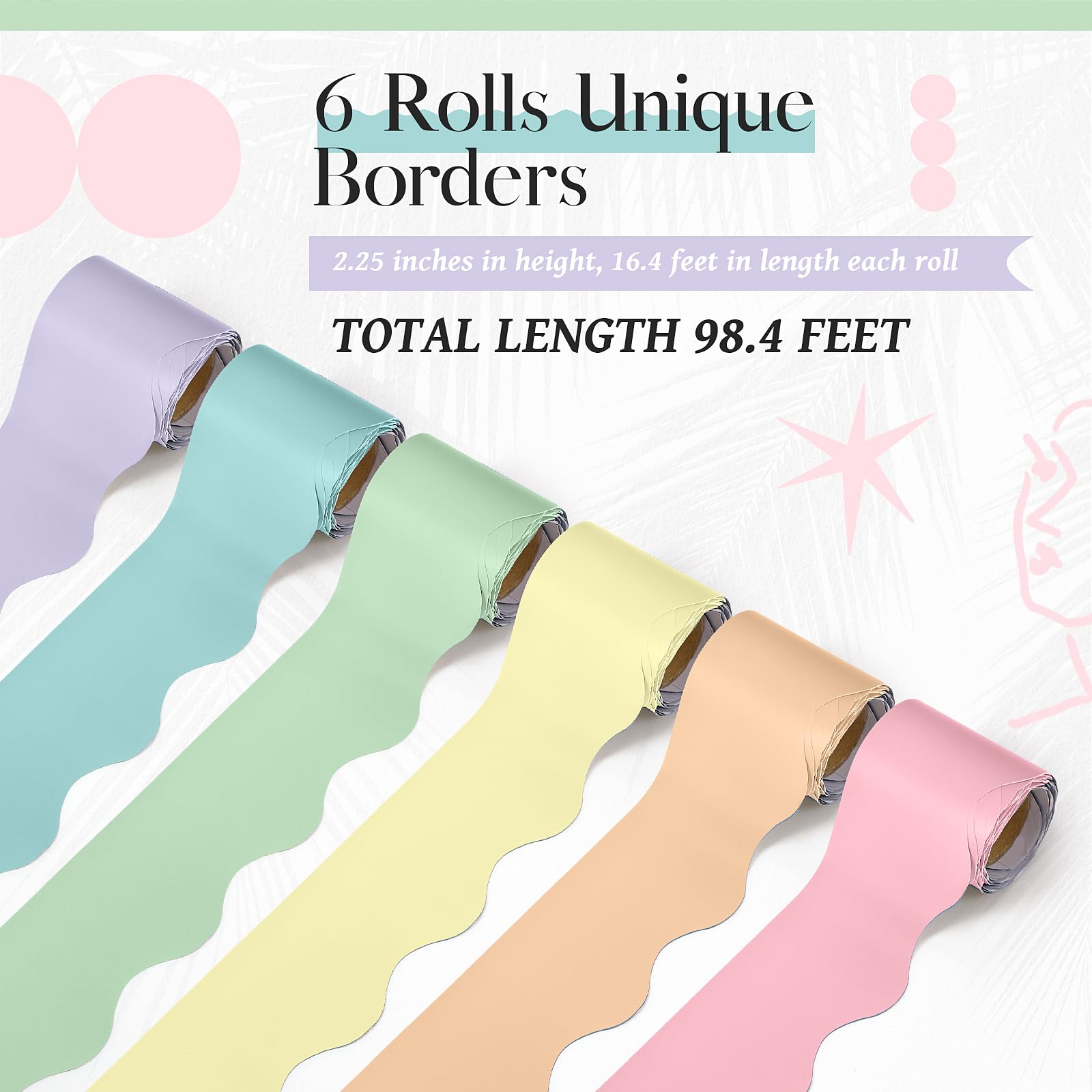 Snapklik.com : TaoBary 6 Rolls 98.4 Ft Classroom Borders For Bulletin ...