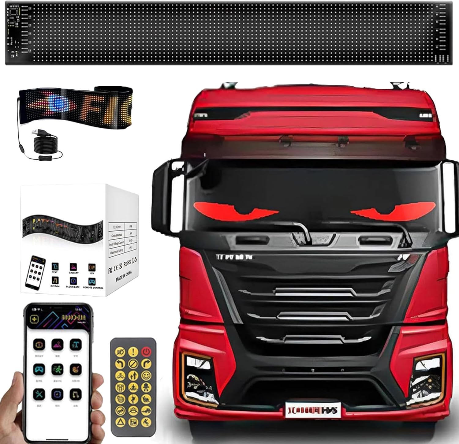 Amazon.com: Glowpanel X – Programmable Car LED Display with Smart ...