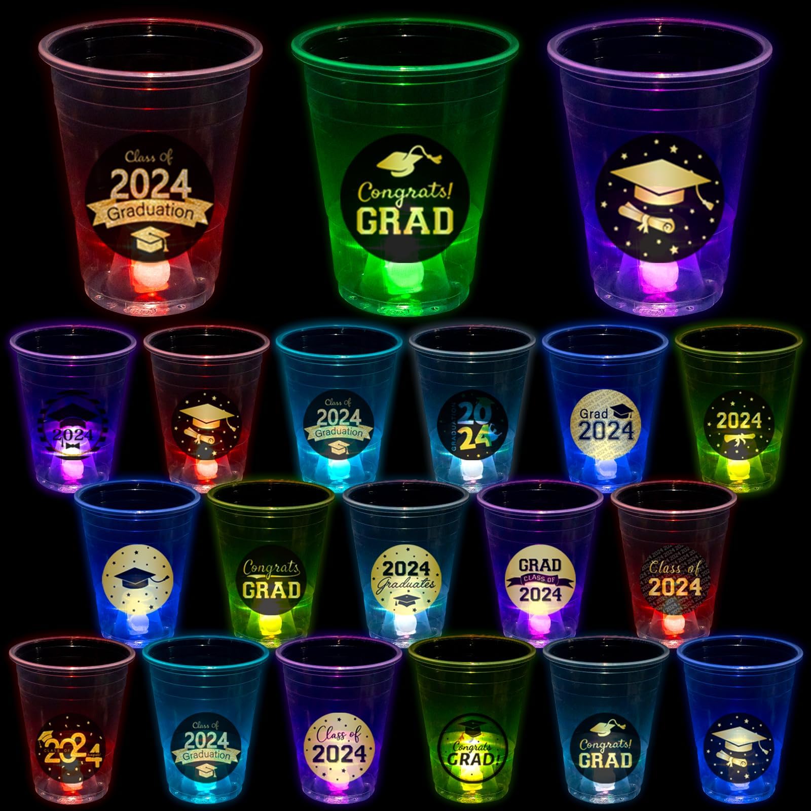 Amazon.com: JOYIN 72 Pcs 16 oz Graduation Plastic Cups Class of 2024 ...