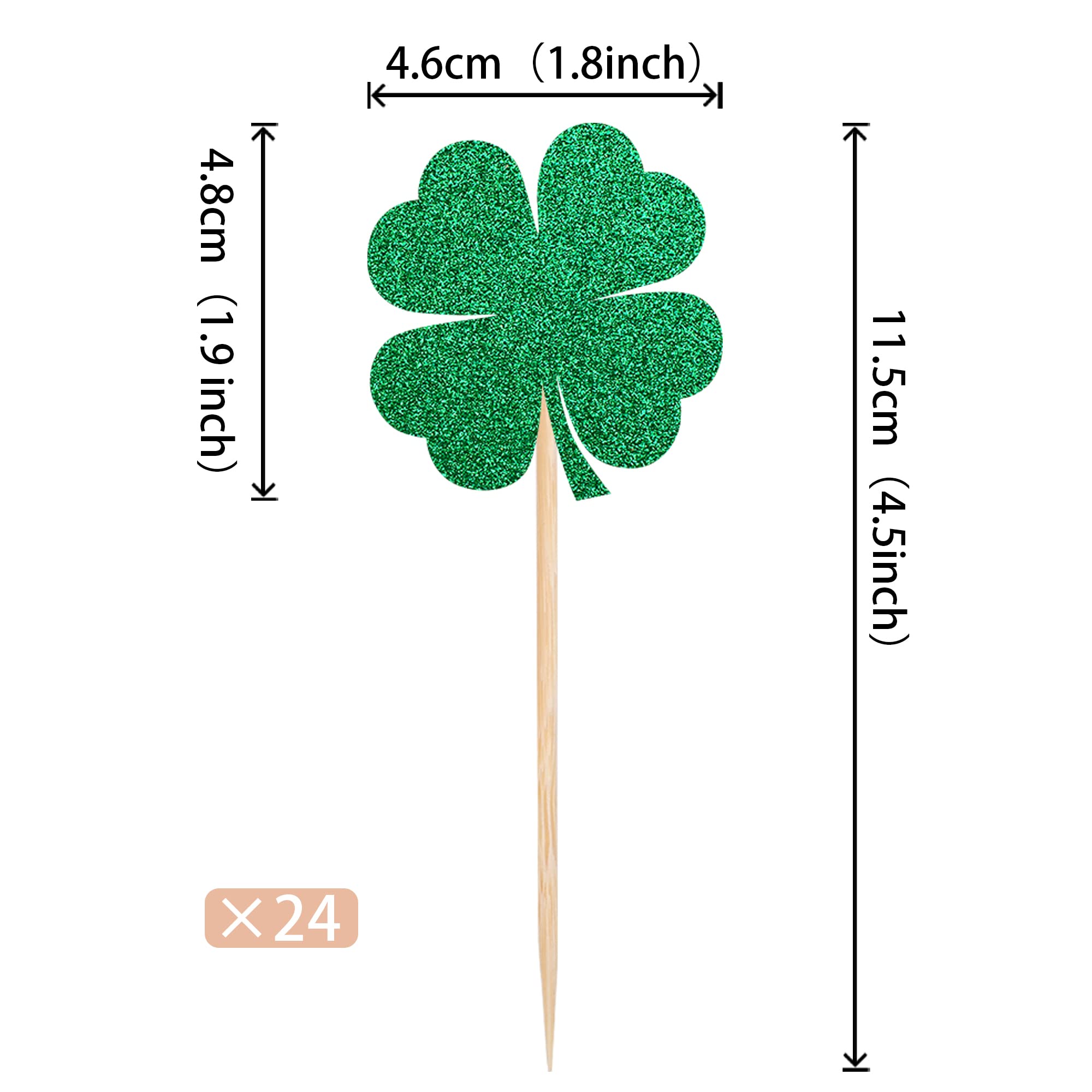 Snapklik.com : 24 PCS Lucky Four Leaf Clover Cupcake Toppers Green ...