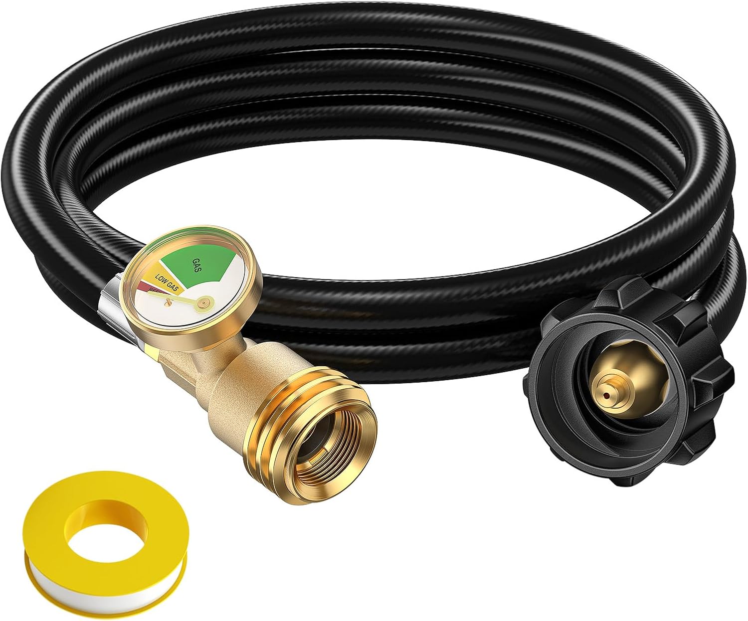Amazon.com : 6 Feet Propane Tank Extension Hose with Gauge -Leak ...