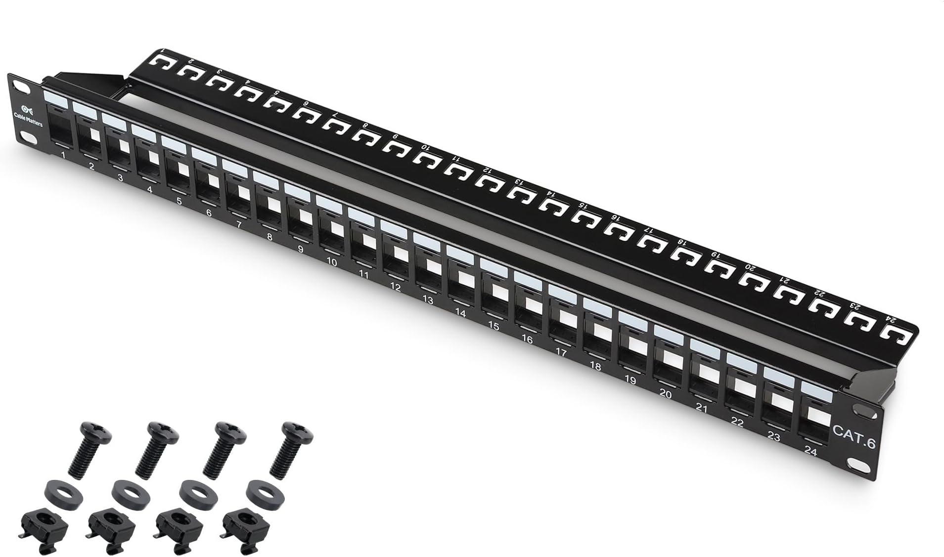 Amazon.com: Lysymixs 24 Port RJ45 Patch Panel Cat6 Feed Through ...
