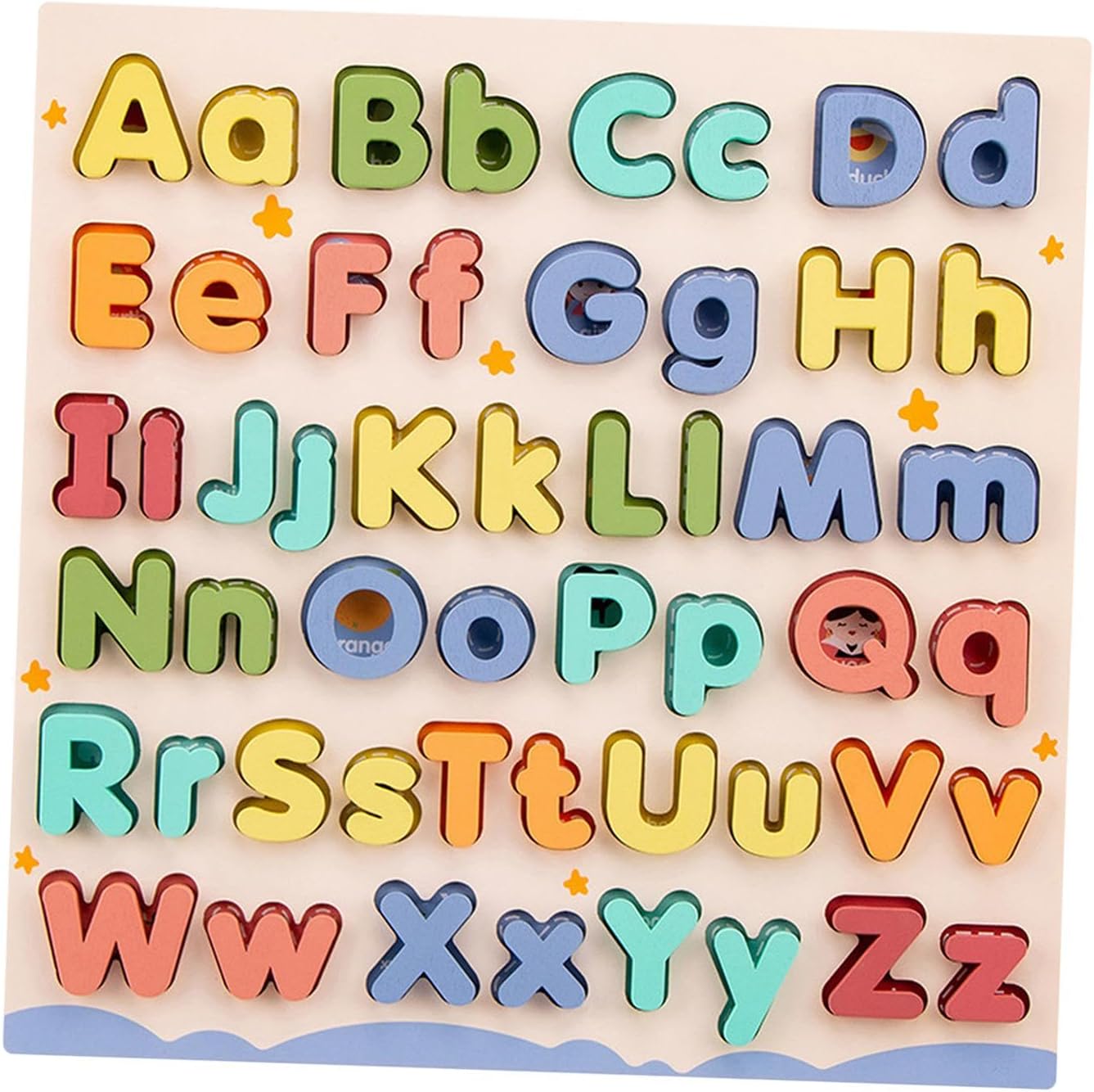 Sharplace Children Wooden Abc Puzzle Upper Case and Lower Case Letters ...