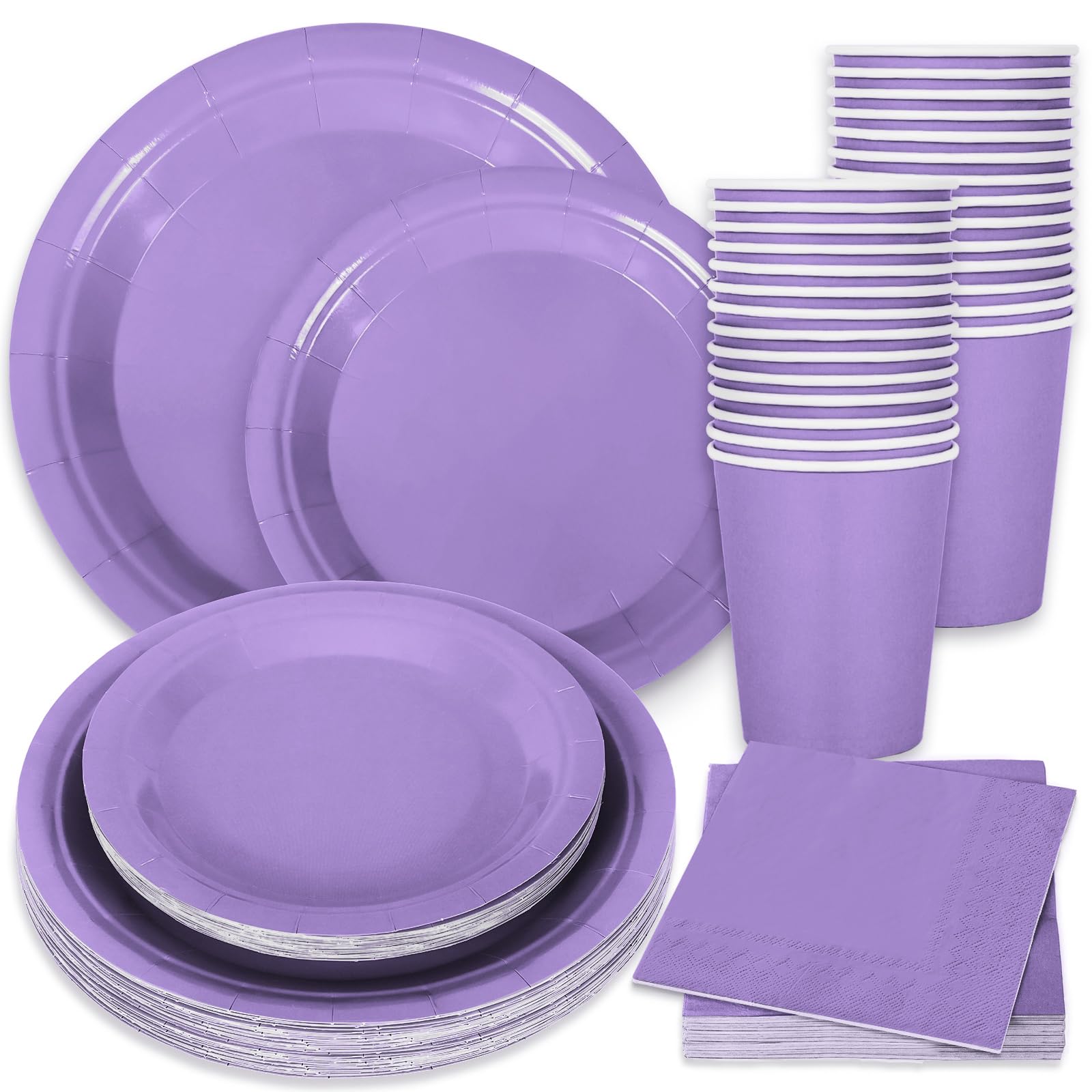 Amazon.com: Whaline 100Pcs Lavender Tableware Set Light Purple ...