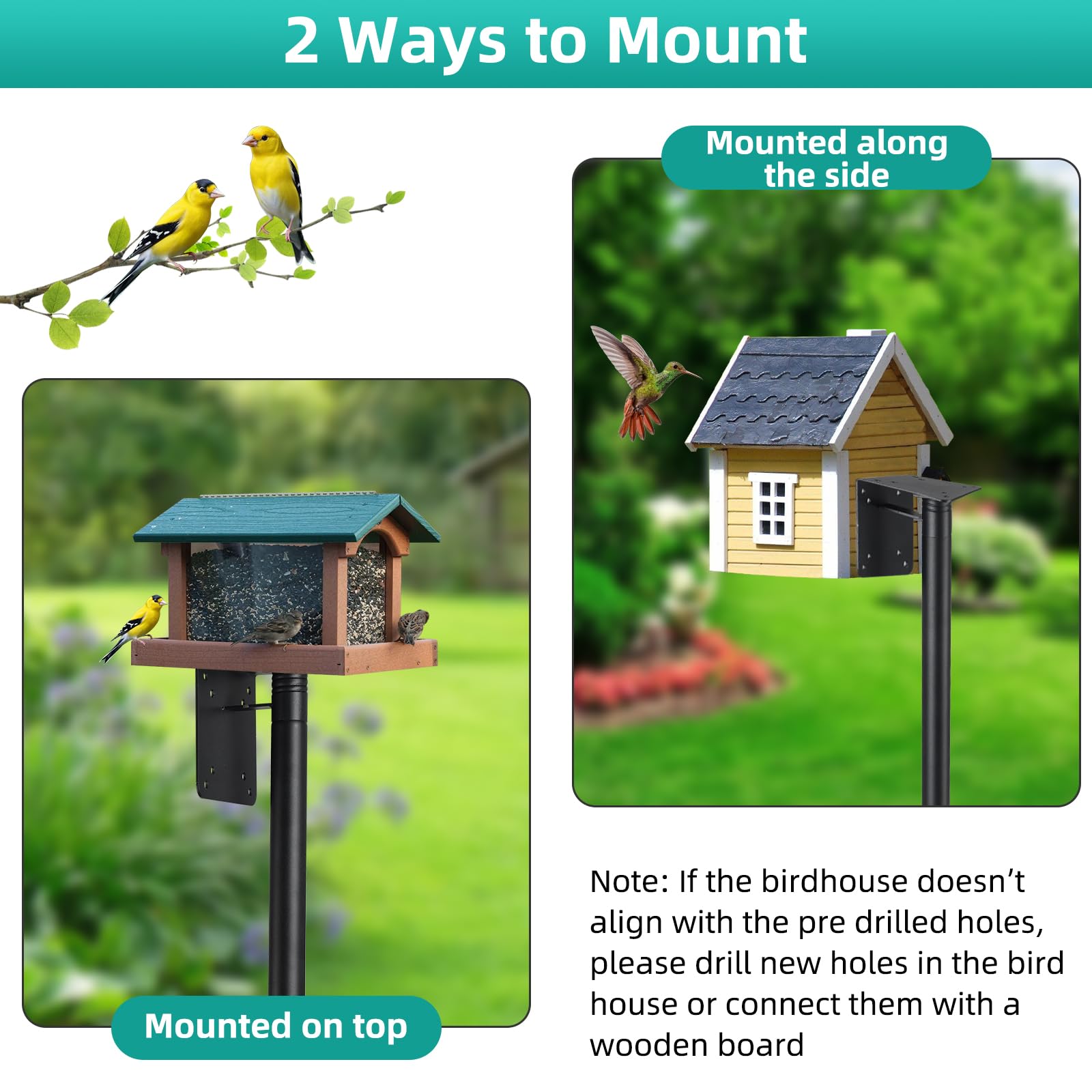 Snapklik.com : Bird House Pole,60 Inch Heavy Duty Bird Feeder Pole ...