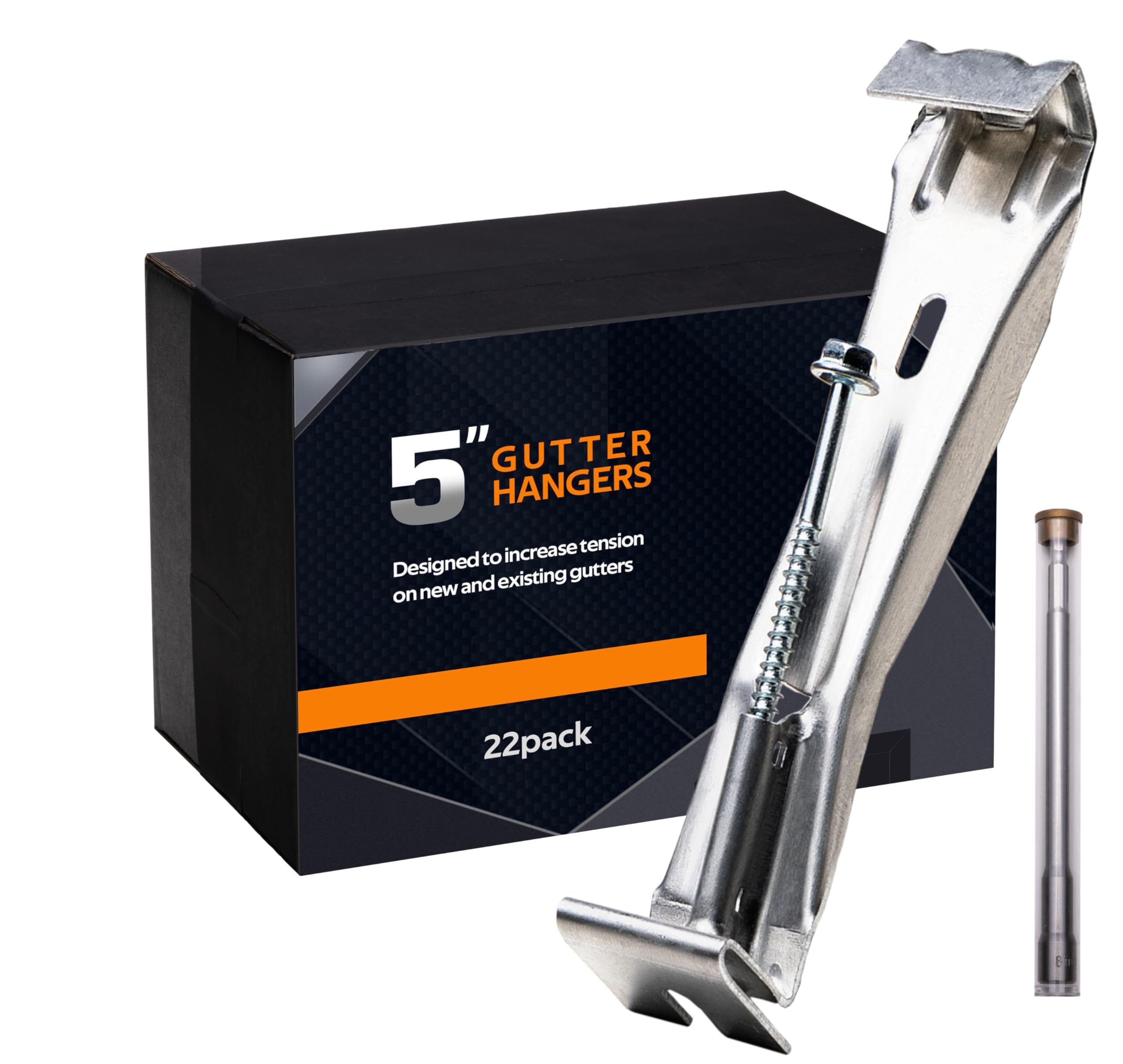 SUPFITMAS Gutter Hangers, 5 inch 22 Pack (+10% Quantity and a Free nut ...