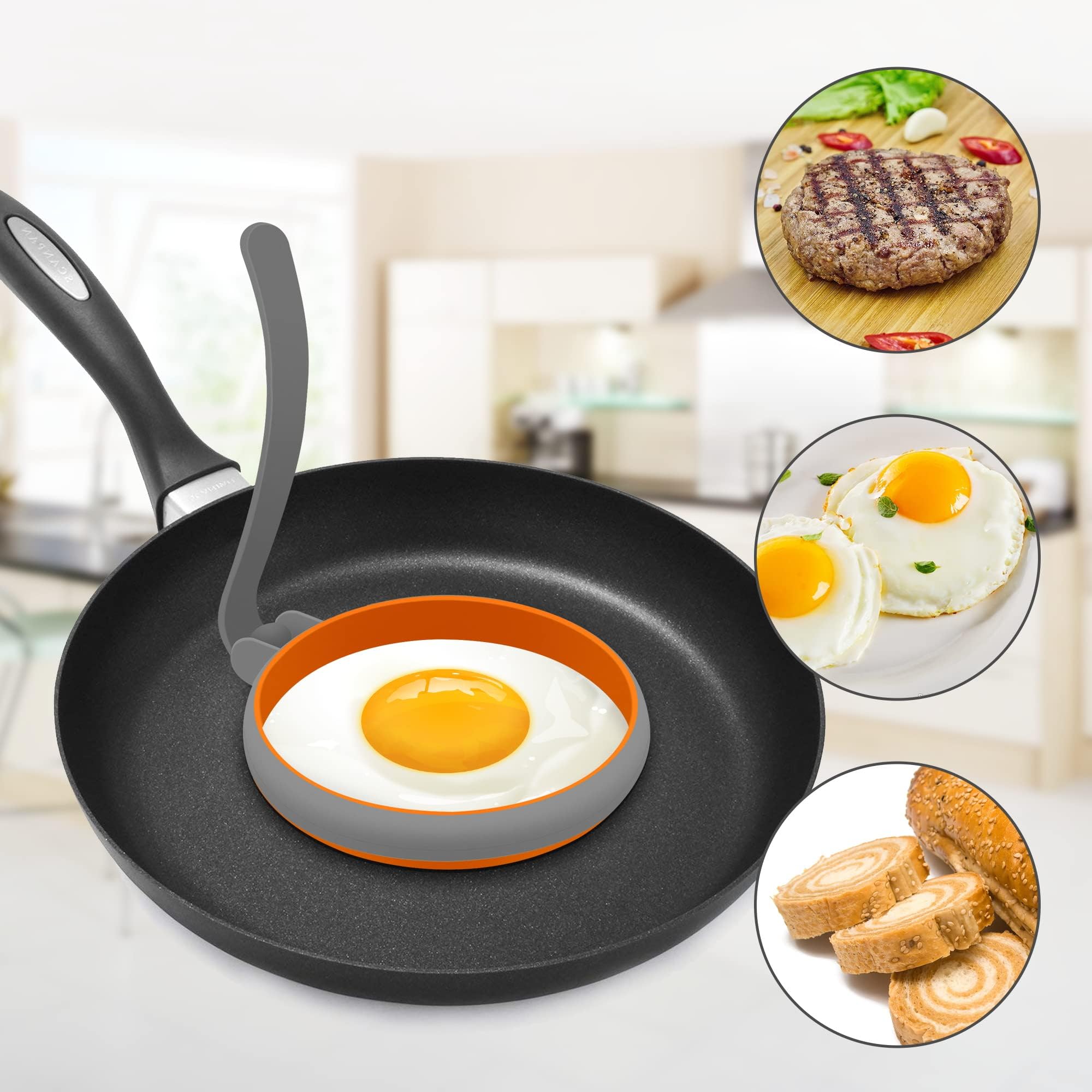 Snapklik.com : Silicone Egg Rings Pancake Molds Set Of 4, Silicone Egg ...