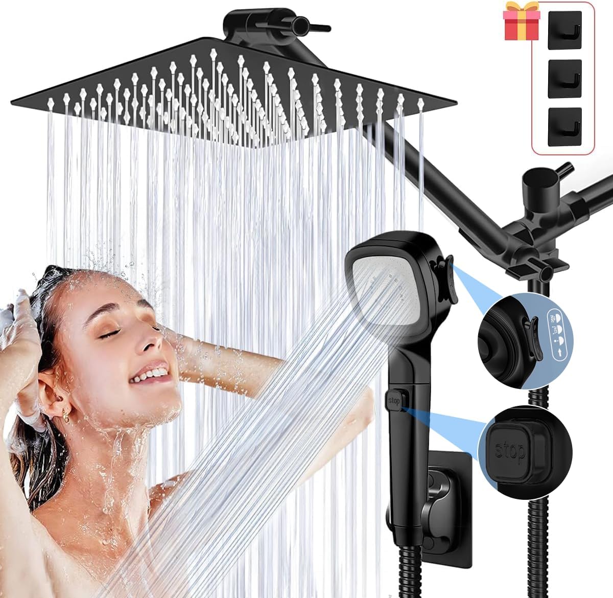 Regaderas para Baño de Lluvia Alta Presion, 10" Cabeza de Ducha de ...