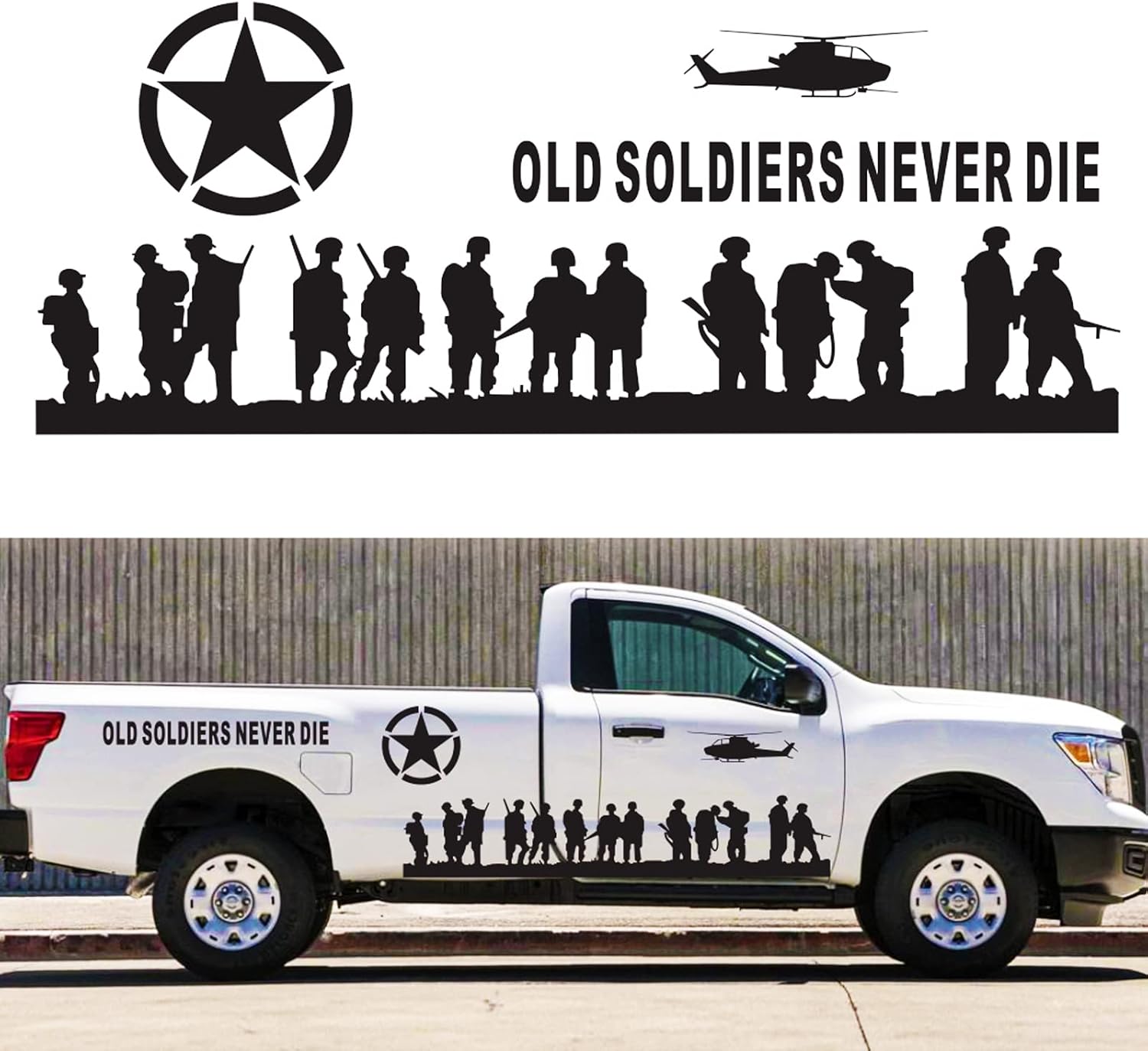 Practisol US Army Car Stickers and Decals Military Star Truck Decals ...